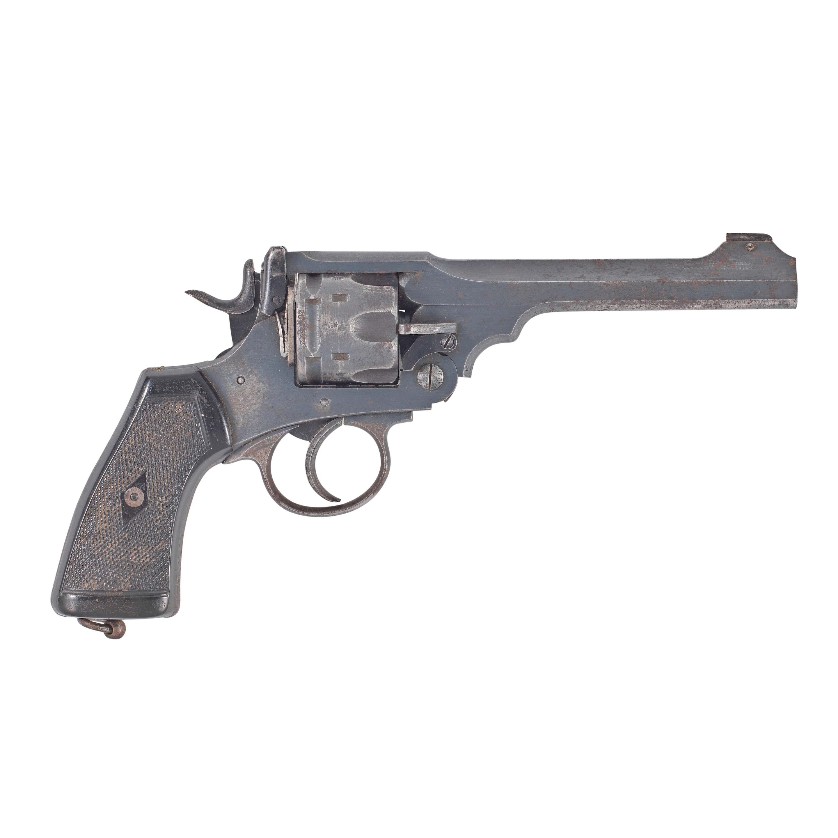 Bonhams : A .455 'Mk.VI' revolver by Webley, no. 205523 In a leather ...