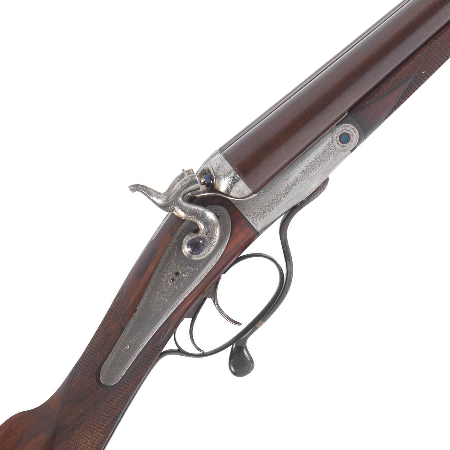 Bonhams : A 12-bore hammer gun by Purdey, no. 8147 In a brass-mounted ...