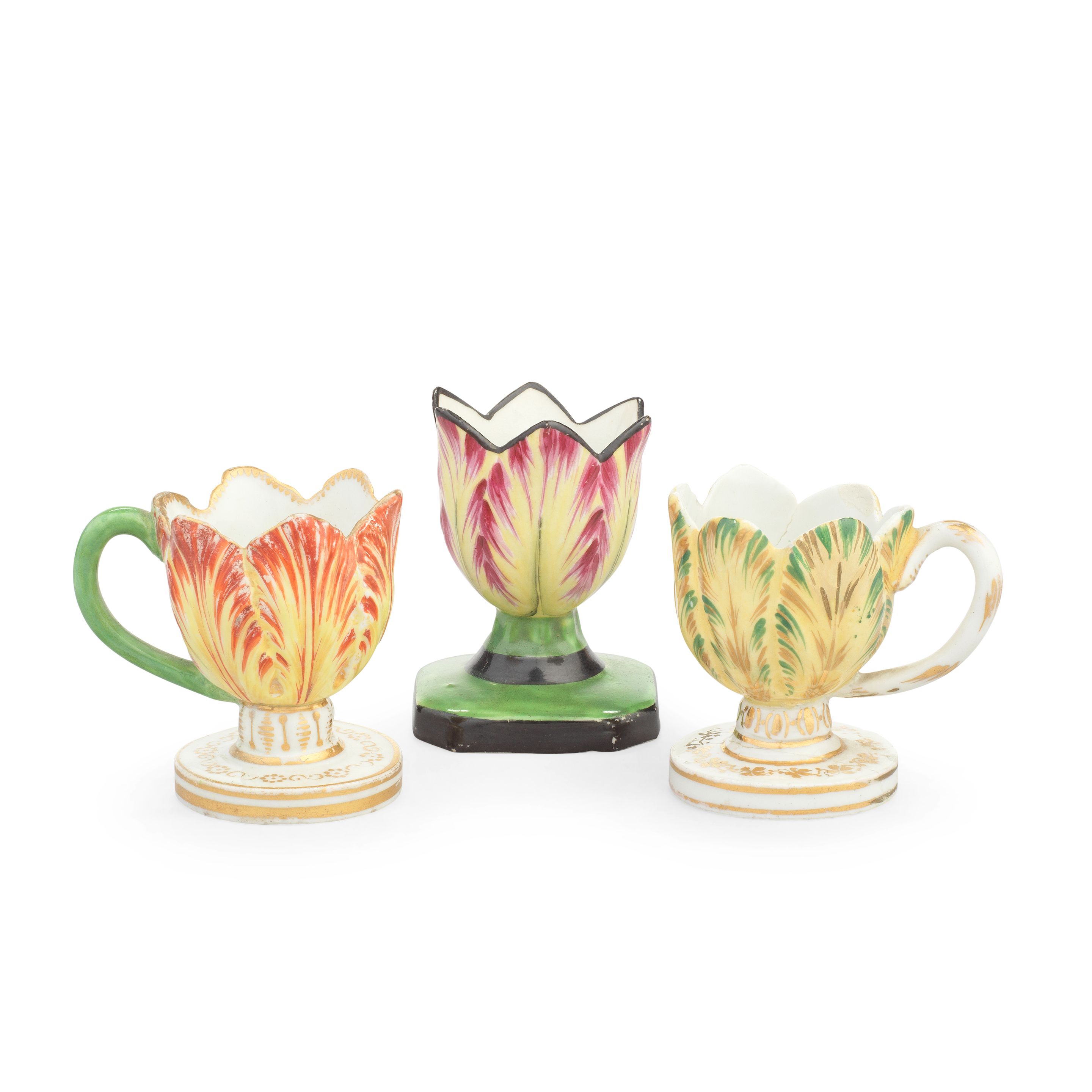 Bonhams : A rare pearlware tulip cup and two Coalport tulip cups, circa ...