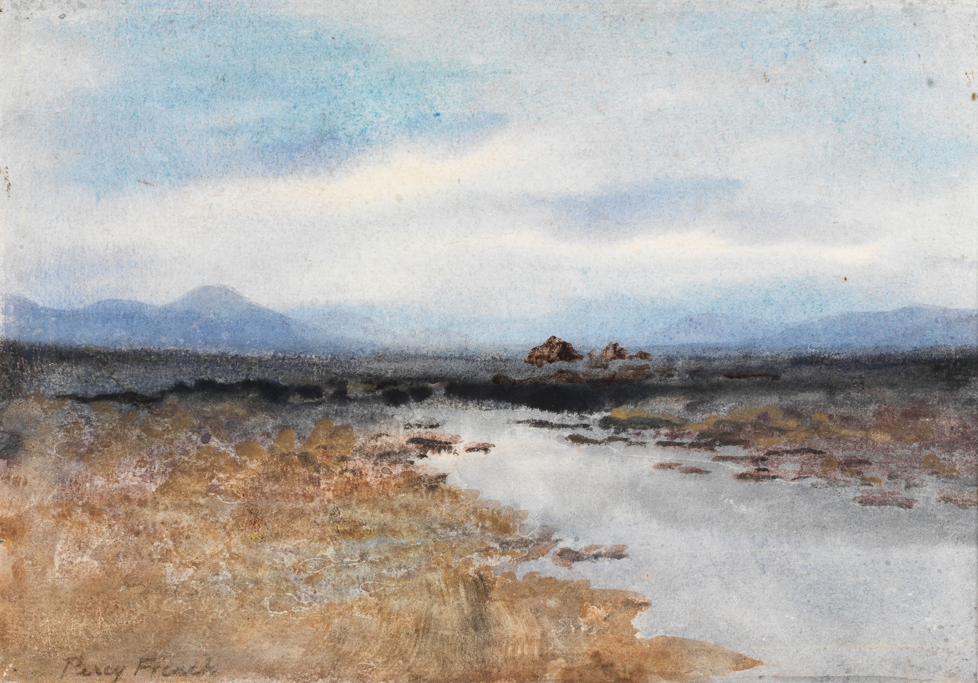 Bonhams : Percy French (Irish, 1854-1920) Bog landscape