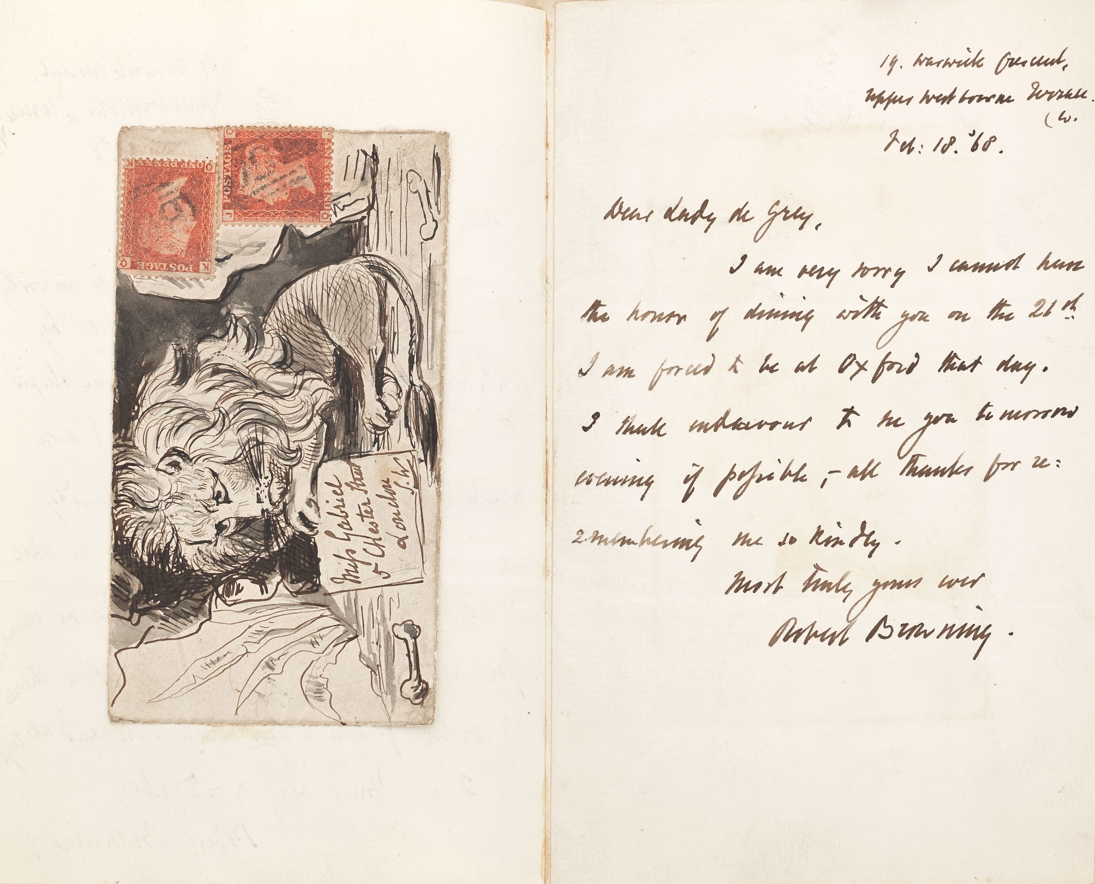 Bonhams : BROWNING (ROBERT) Two autograph letters signed (Robert ...