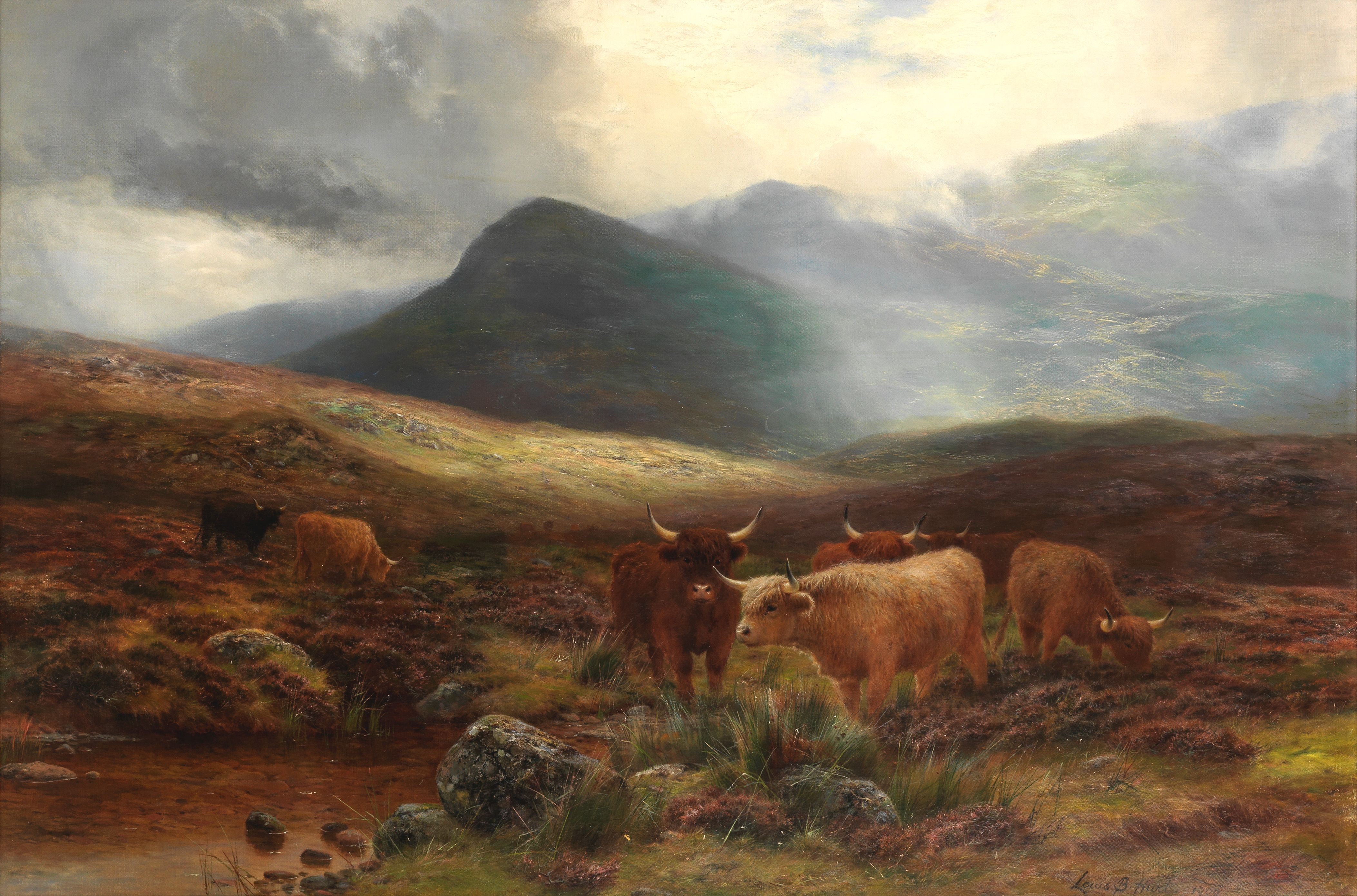 Bonhams : Louis Bosworth Hurt (British, 1856-1929) Highland cattle