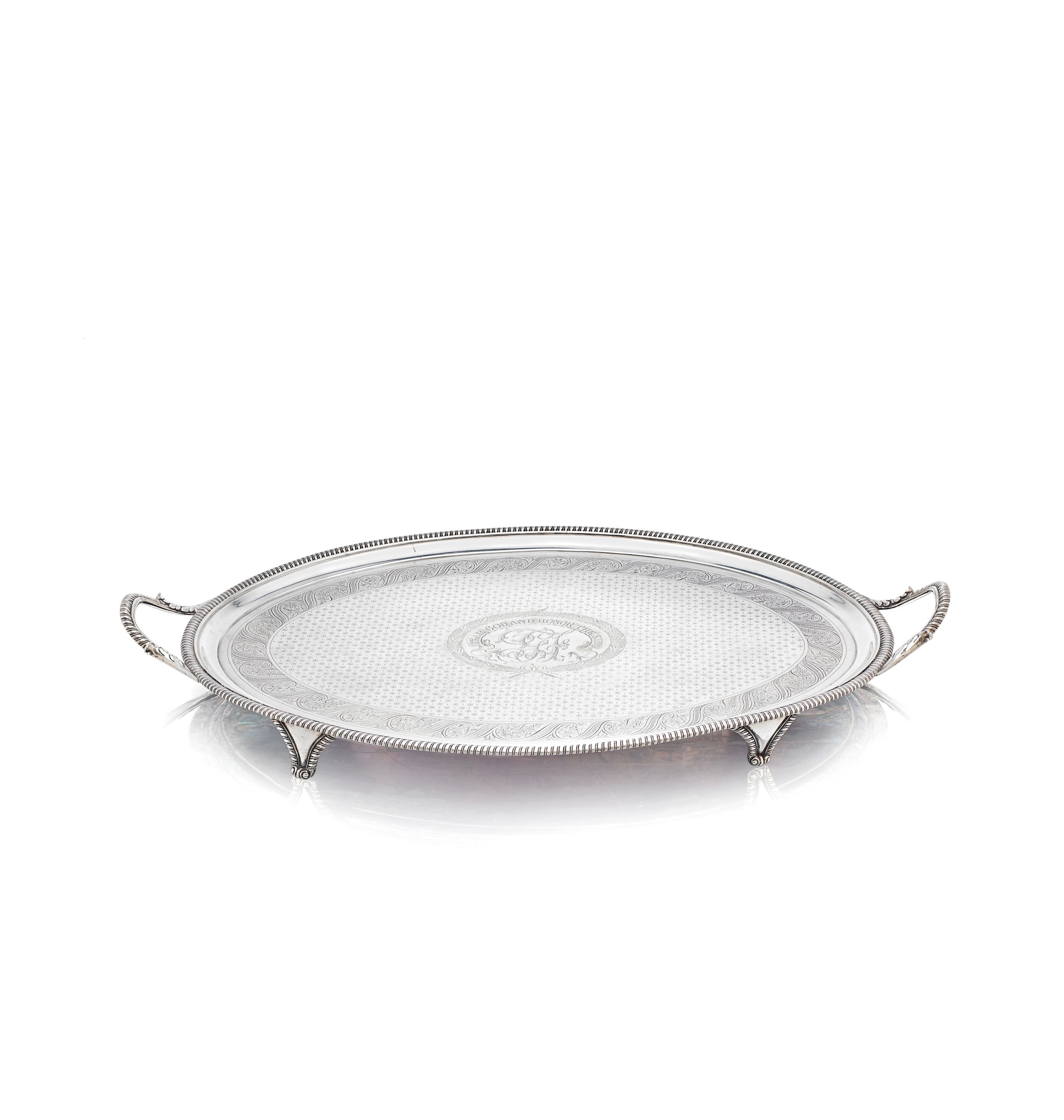 Bonhams : A George III silver two-handled tray Thomas Hannam and John ...