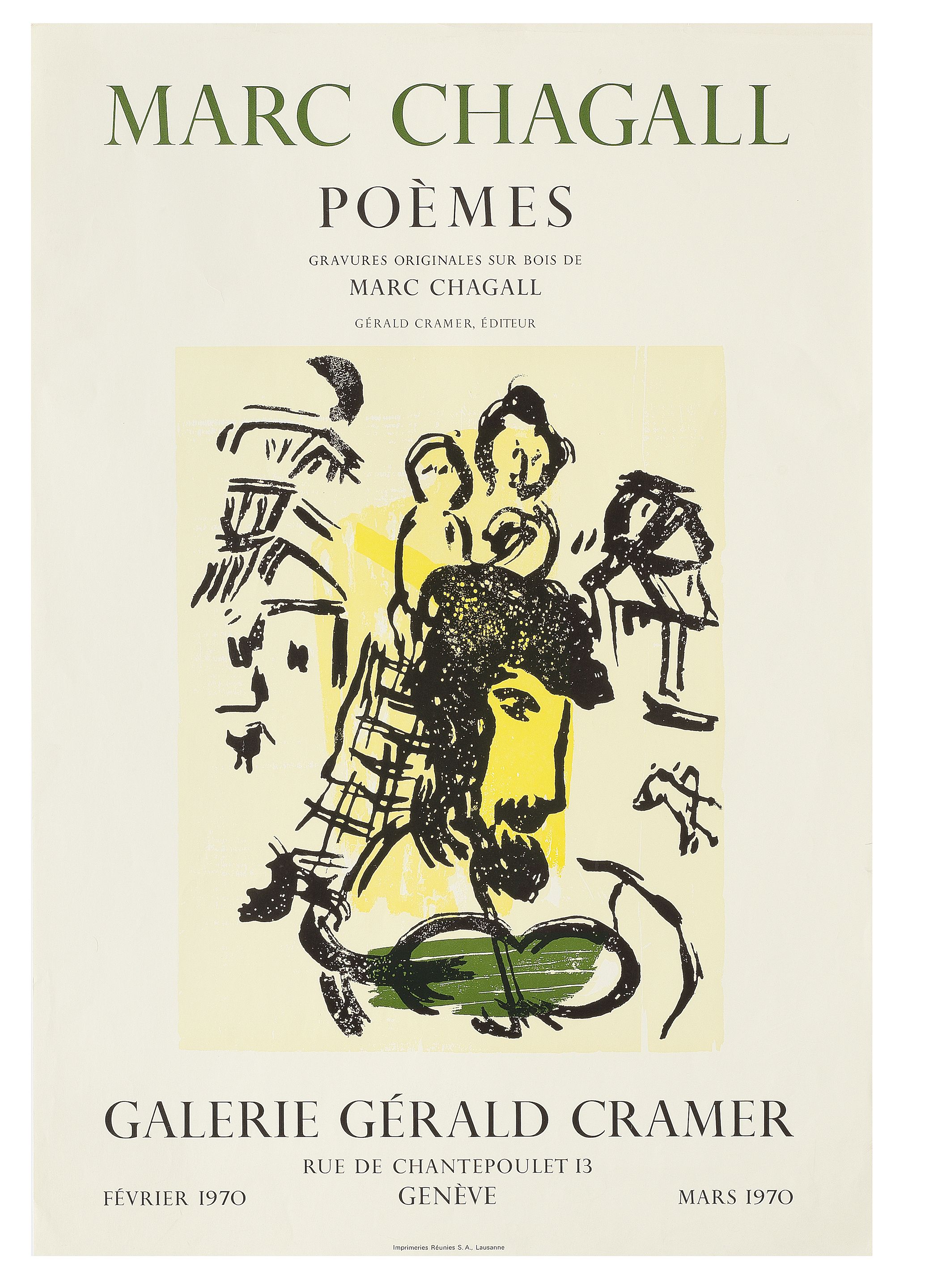 Bonhams : After Marc Chagall (Russian/French, 1887-1985) Poèmes, Galerie Gérald Cramer Offset ...