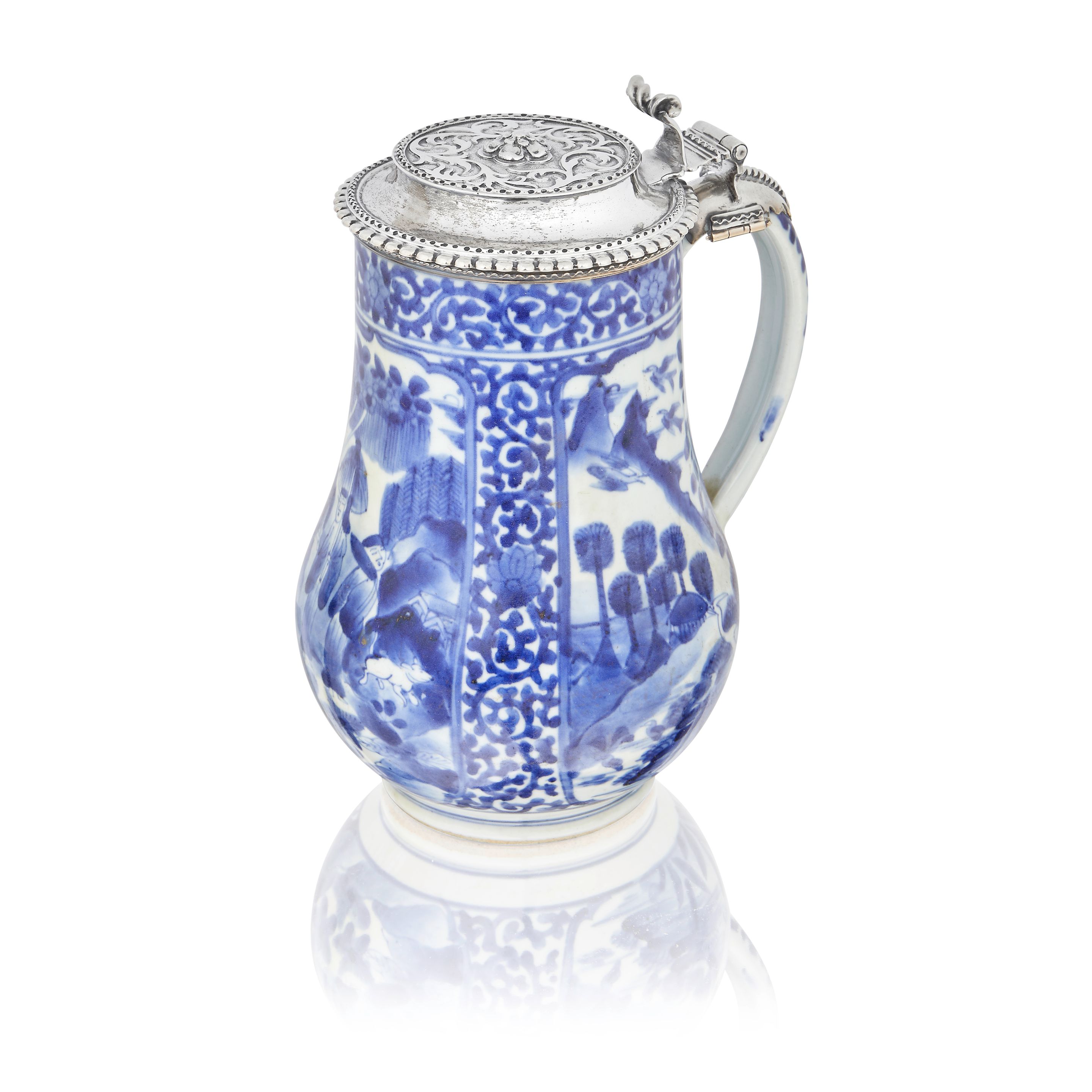 Bonhams : A Dutch silver mounted Japanese blue and white porcelain ...