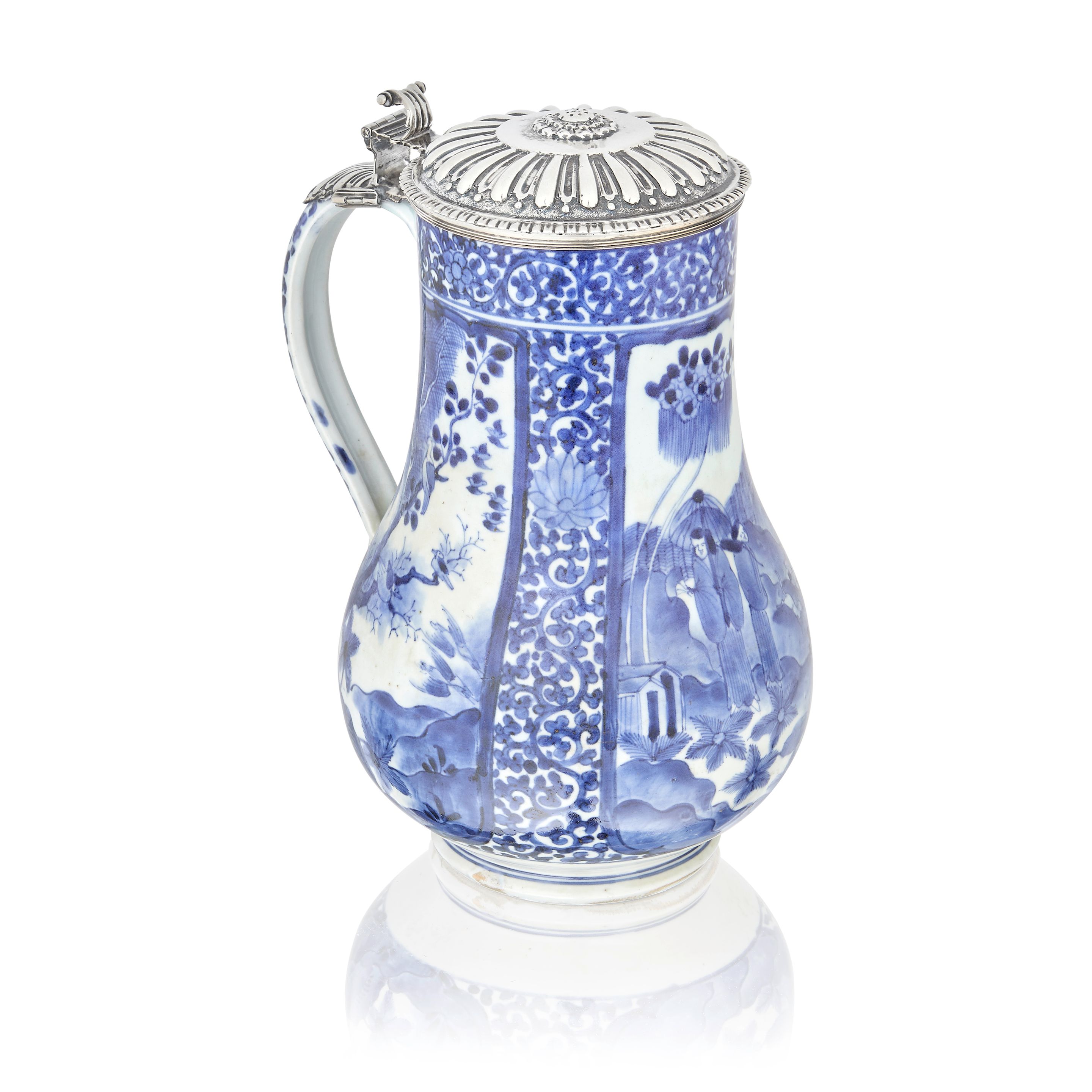 Bonhams : A Dutch silver mounted Japanese blue and white porcelain ...