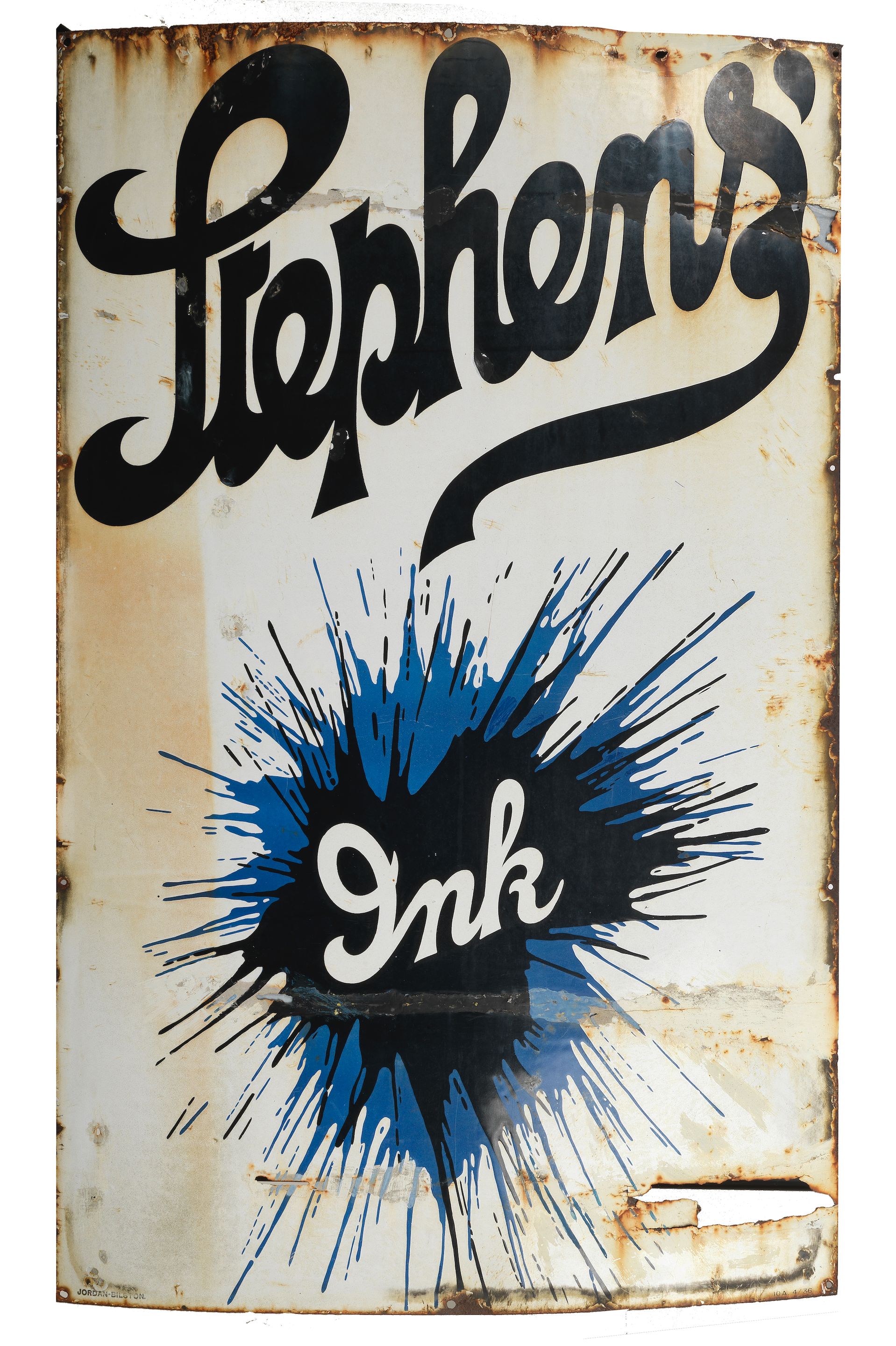 Bonhams Cars : A large Stephens' Ink enamel advertising sign,