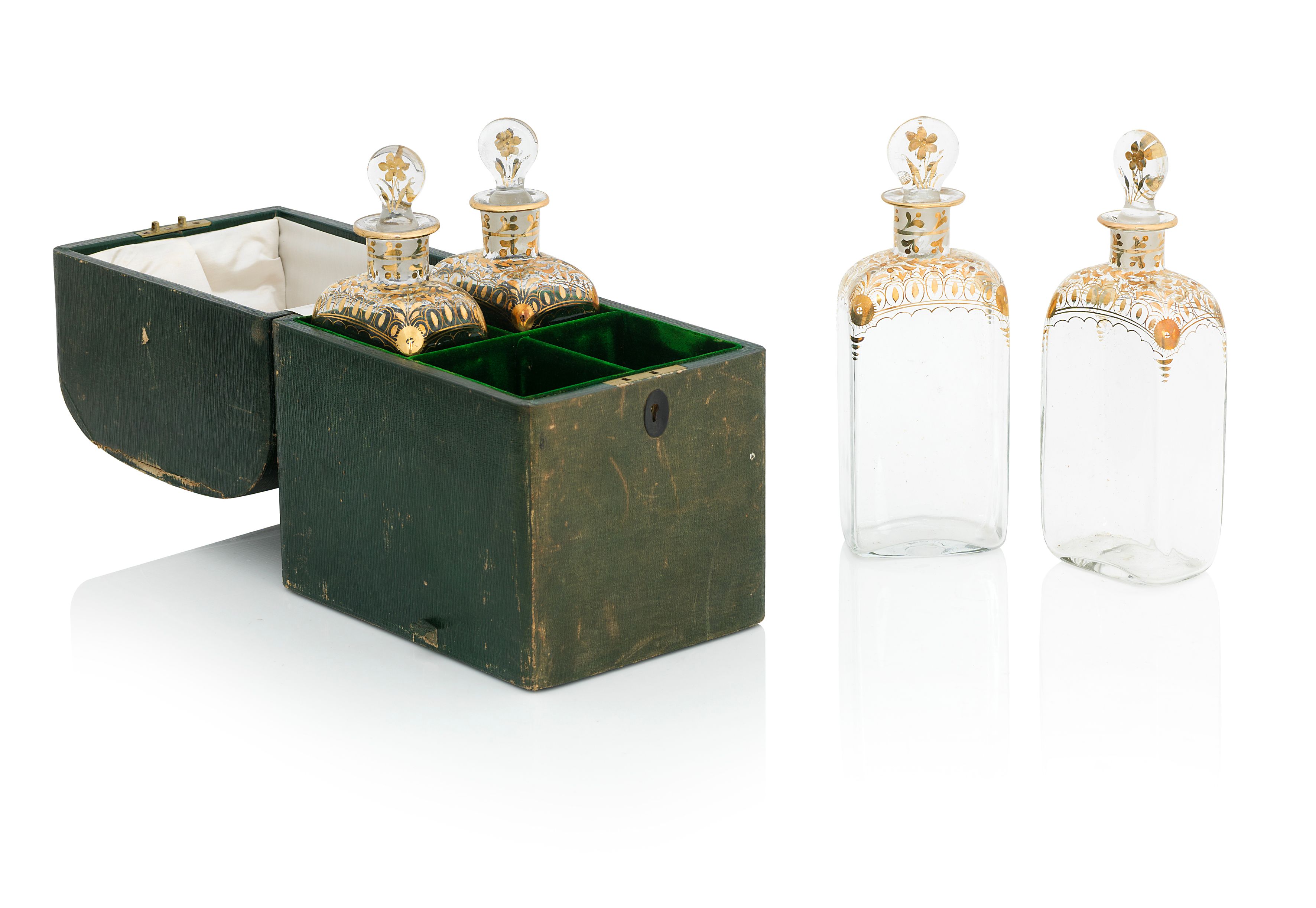 Bonhams : A 19th century leather covered decanter box By T. Goode & Co ...