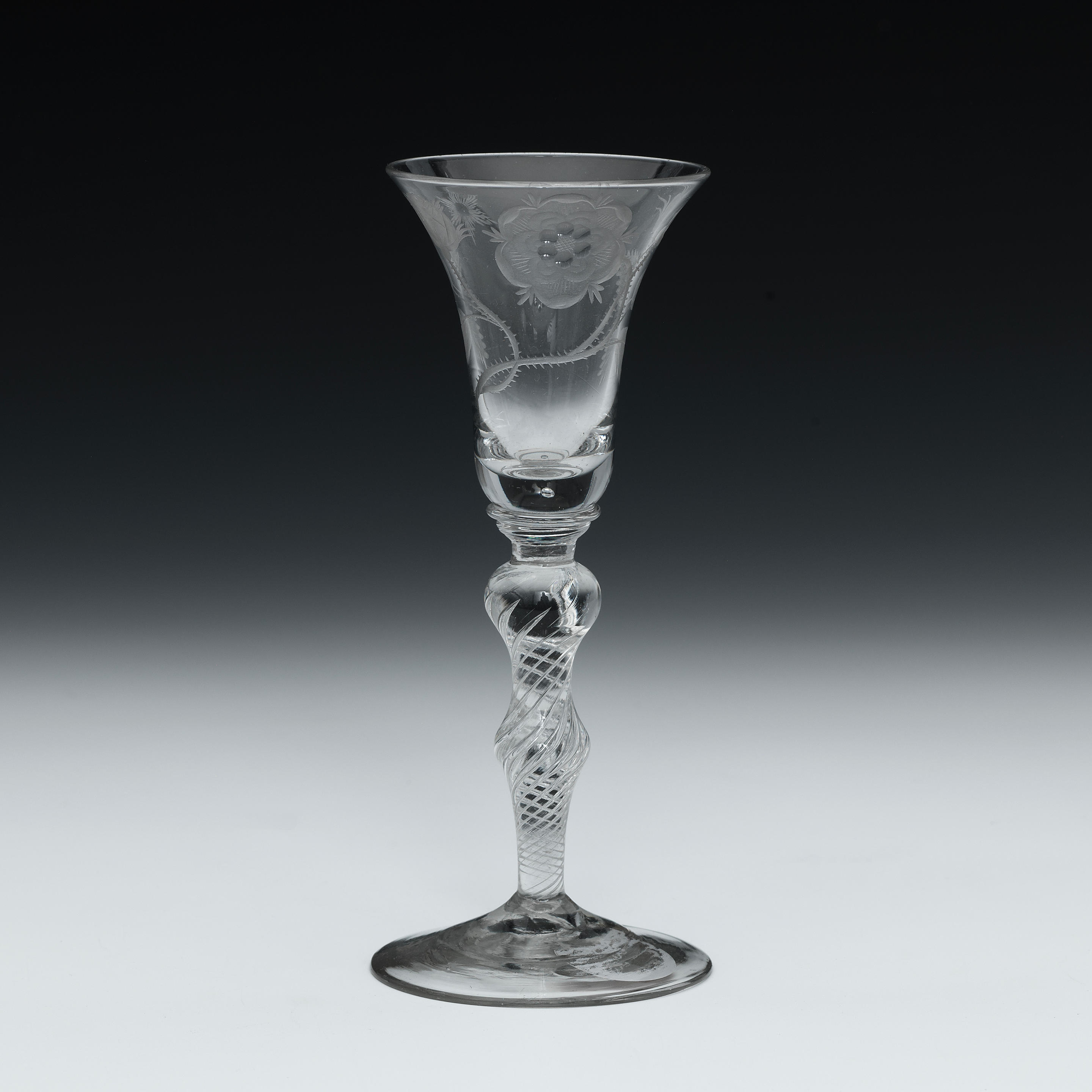 Bonhams A Jacobite Engraved Wine Glass Circa 1750