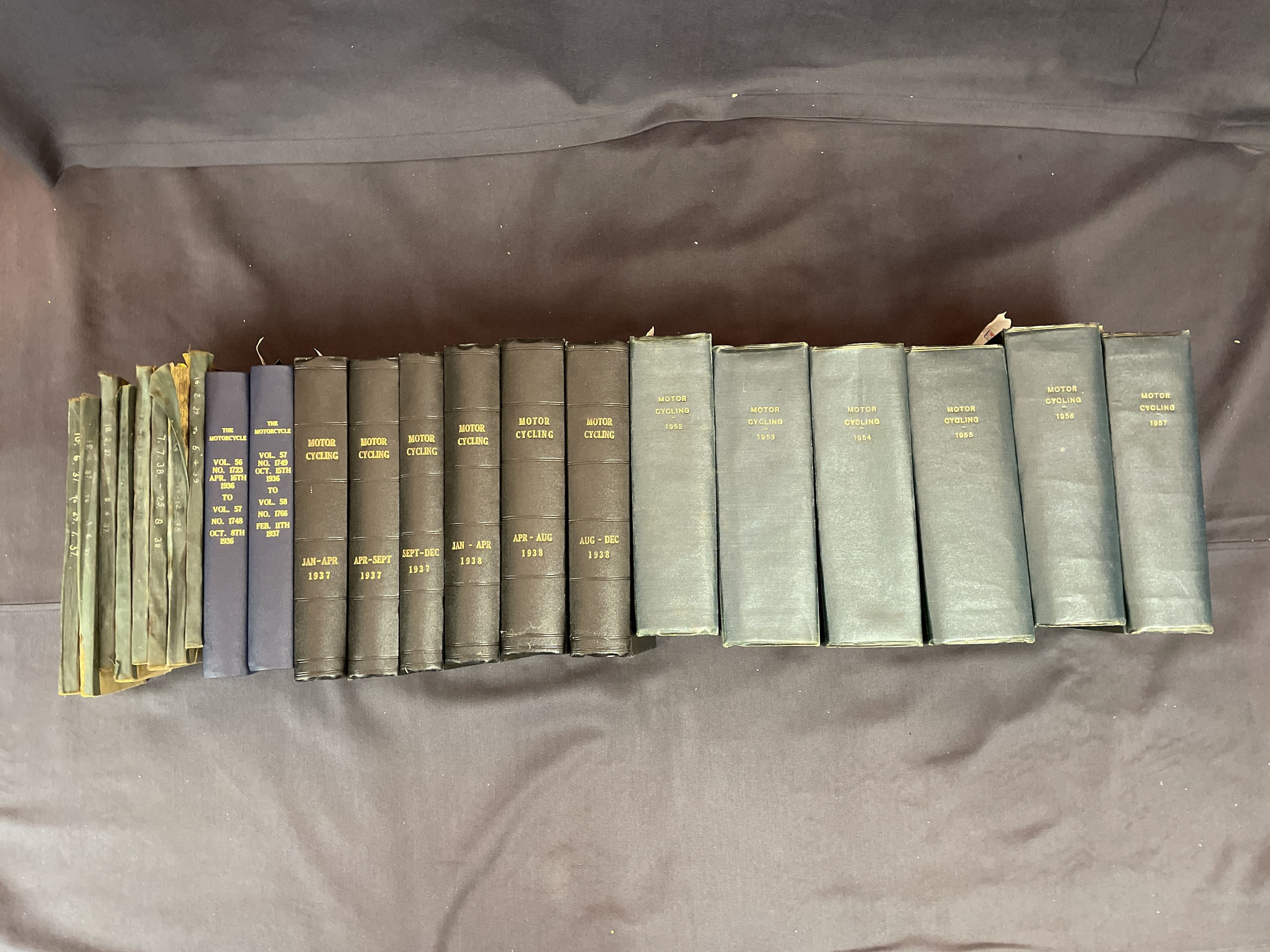 Bonhams Cars : Hard-bound copies of Motorcycling for 1937, 1938 and ...