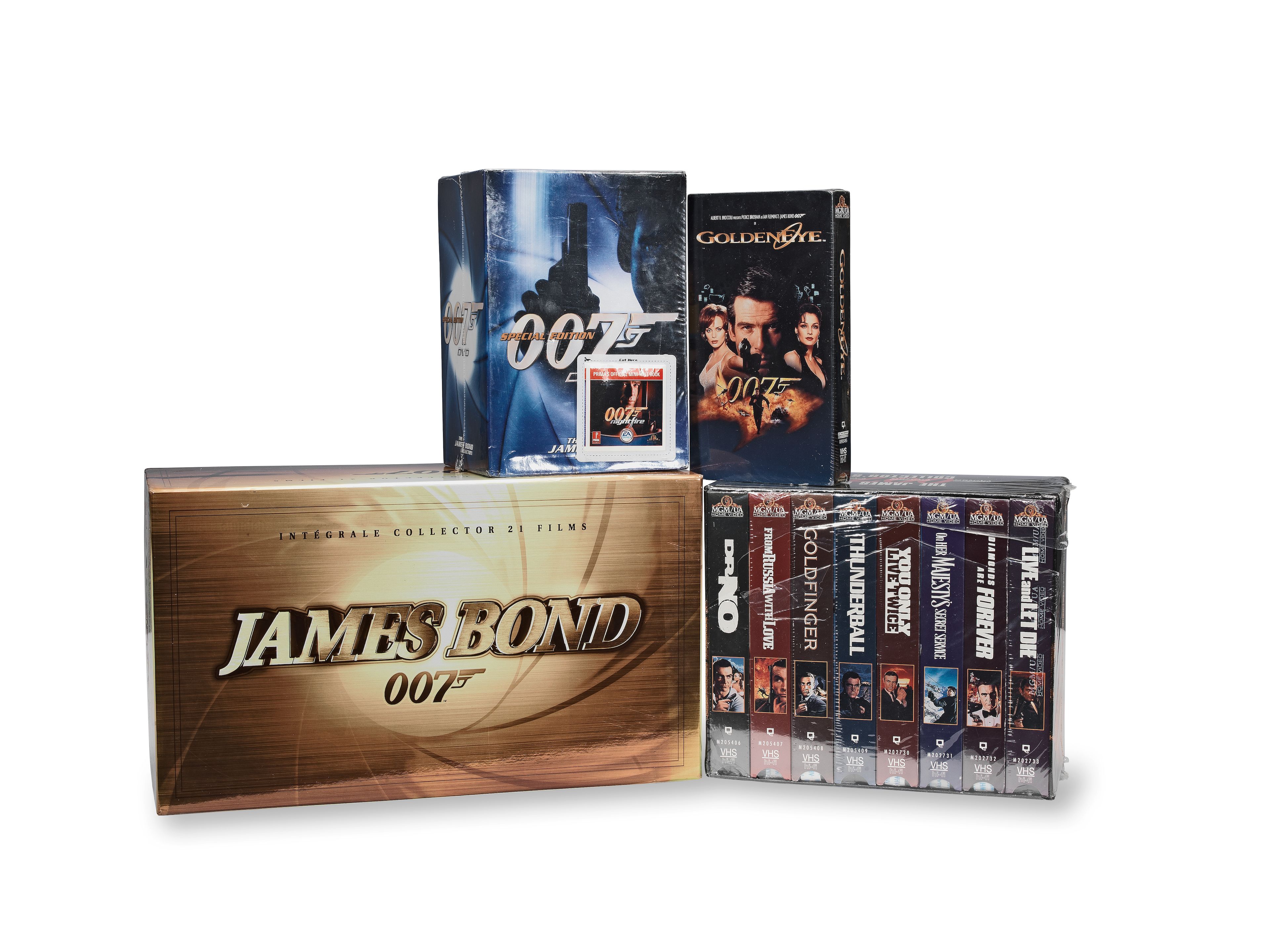 Bonhams : A collection of James Bond DVD and VHS boxsets 2000s