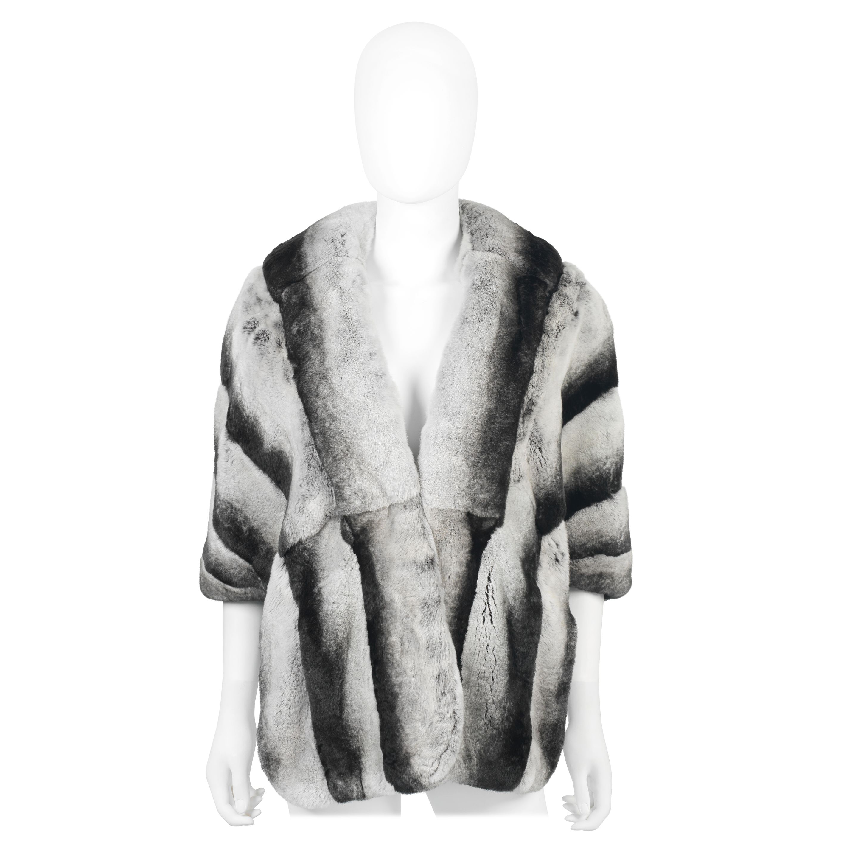 Bonhams : Giorgio Armani a Grey Rex Rabbit Fur Cape