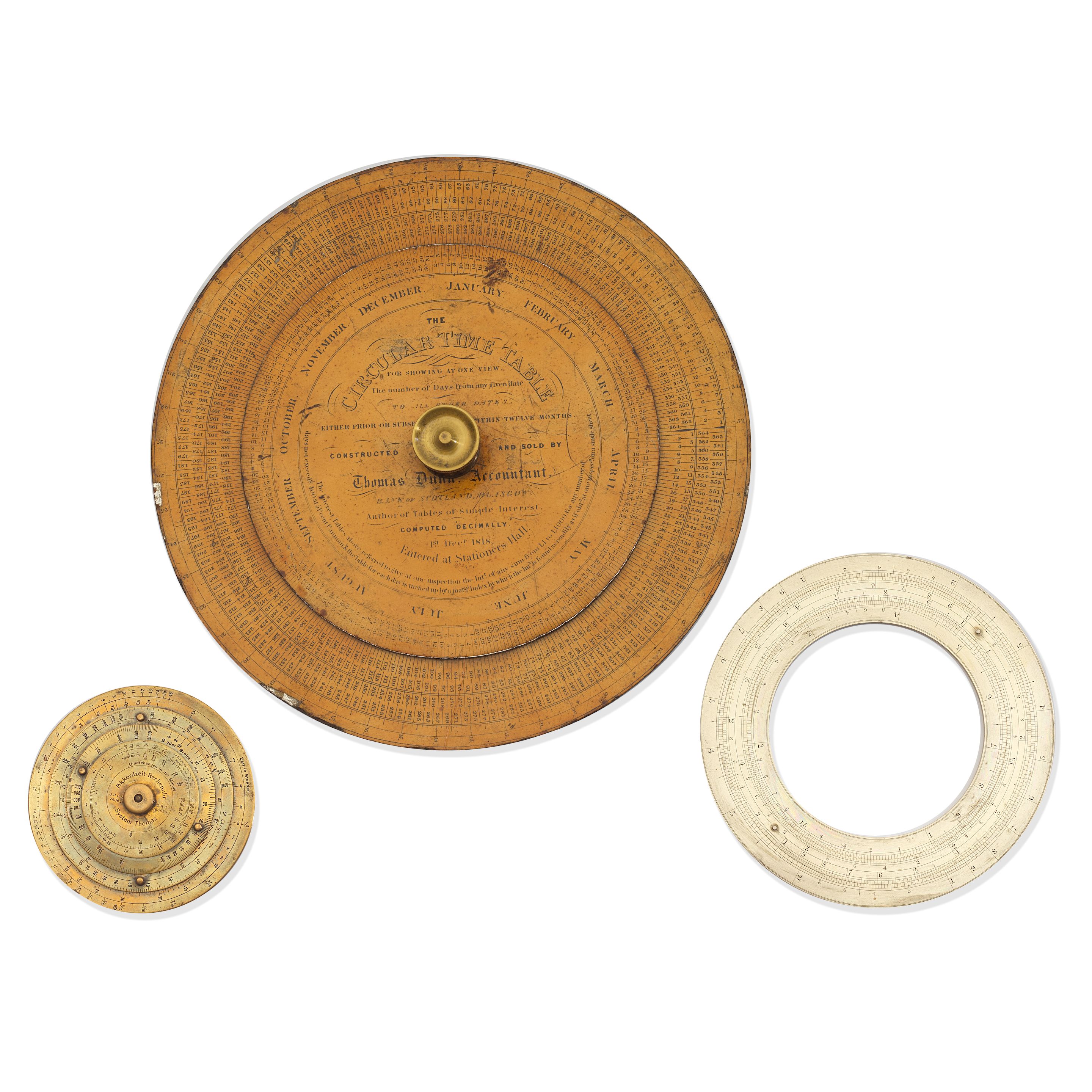 Bonhams : Three Circular Slide Rules, 19th and 20th centuries, (3)