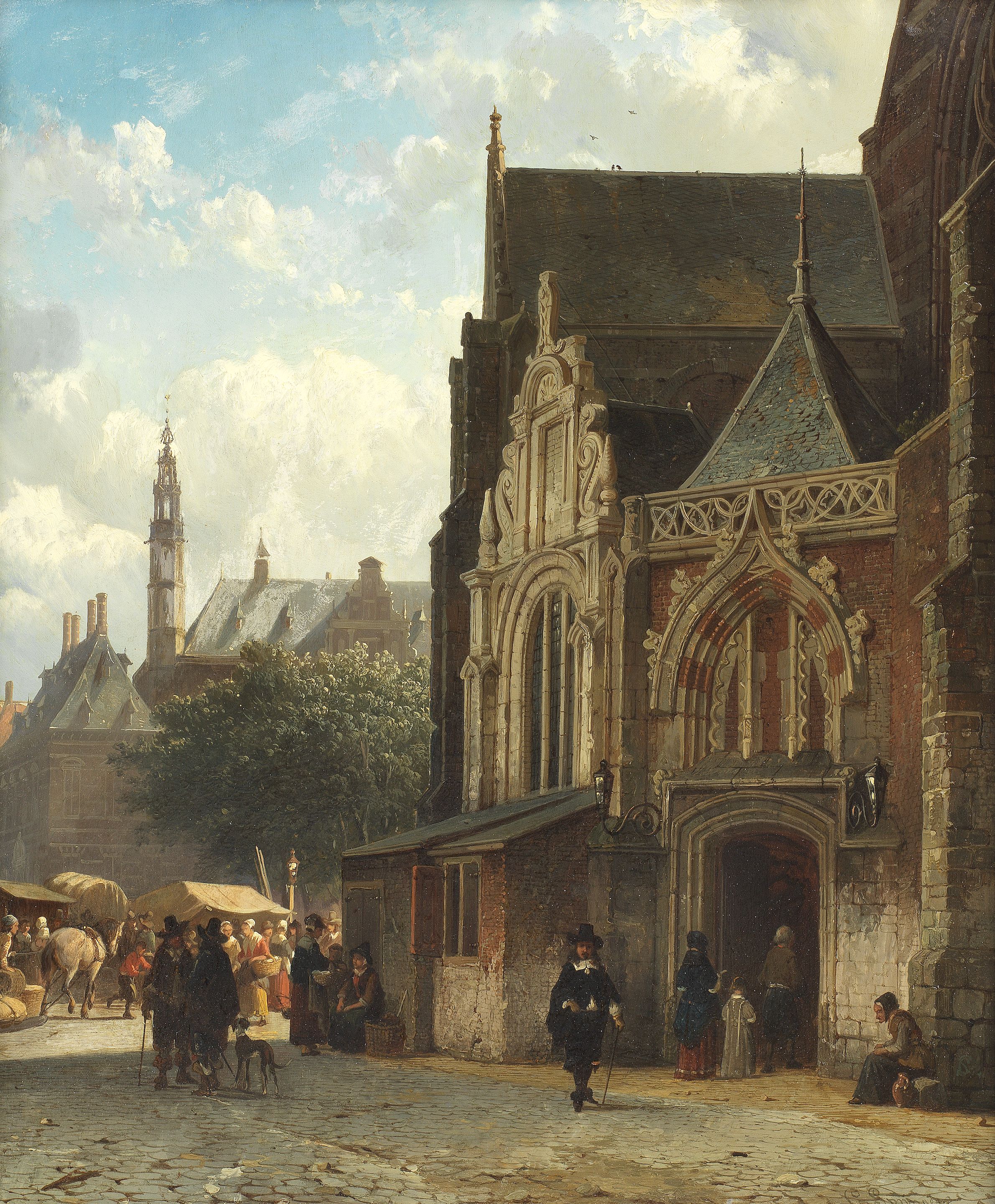 Bonhams : Cornelis Springer (Dutch, 1817-1891) Leaving church