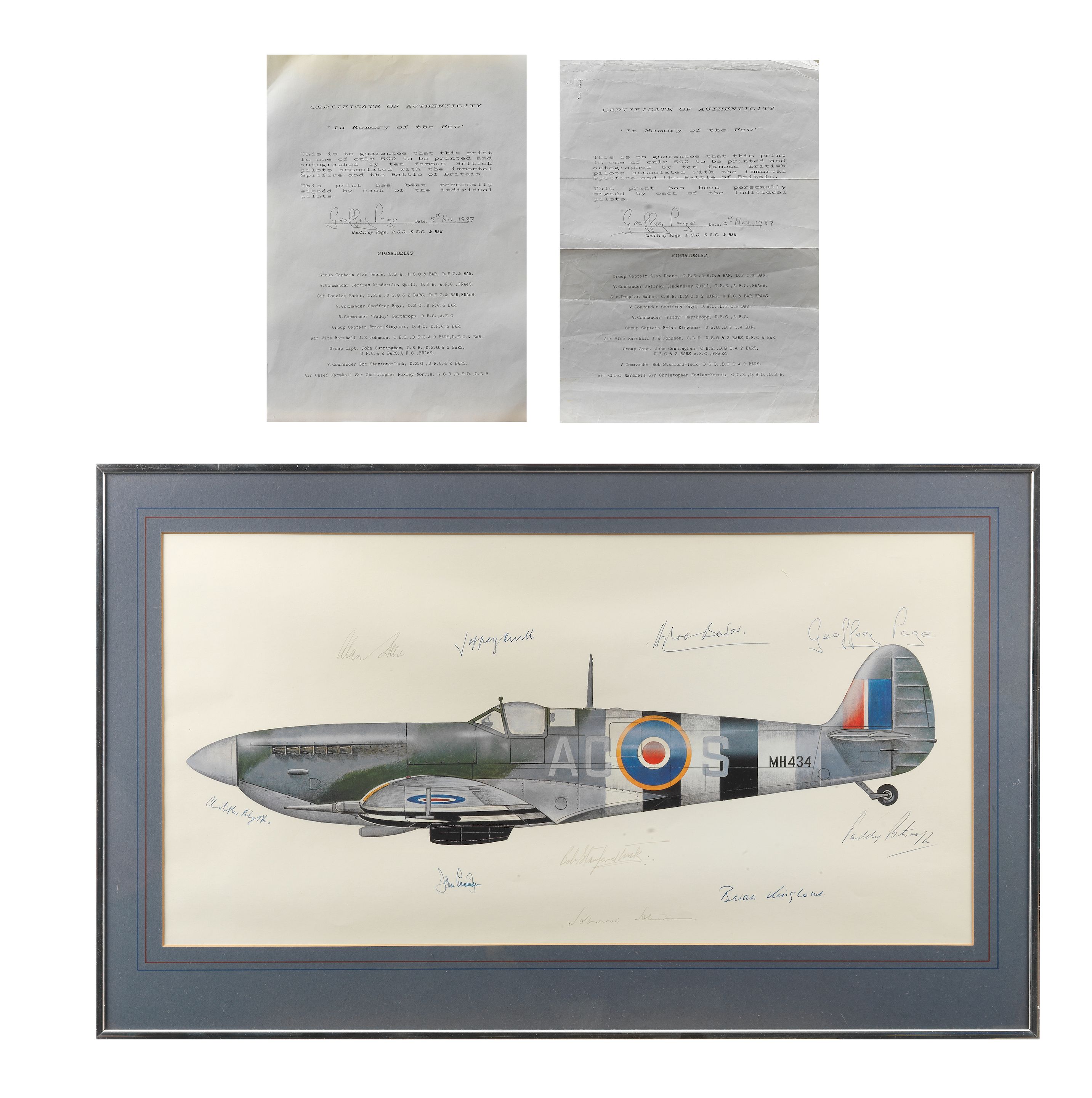 Bonhams Cars : 'In Memory of the Few', a framed limited edition print ...