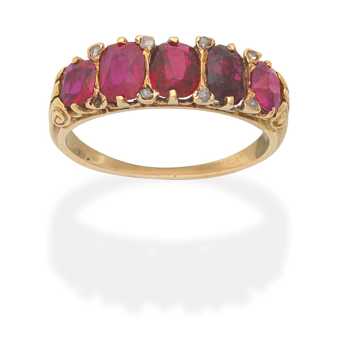 Bonhams : RUBY FIVE-STONE RING