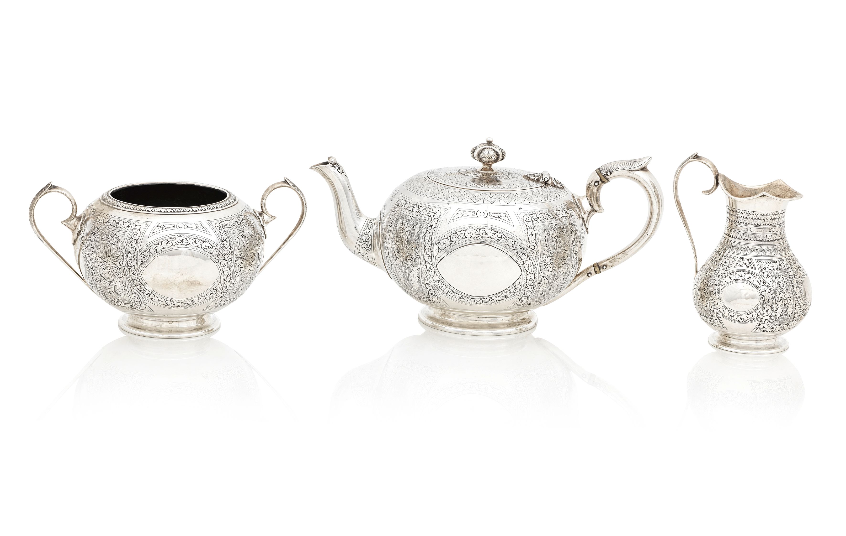 Bonhams : A three piece Victorian tea service Maker's mark Mackay ...