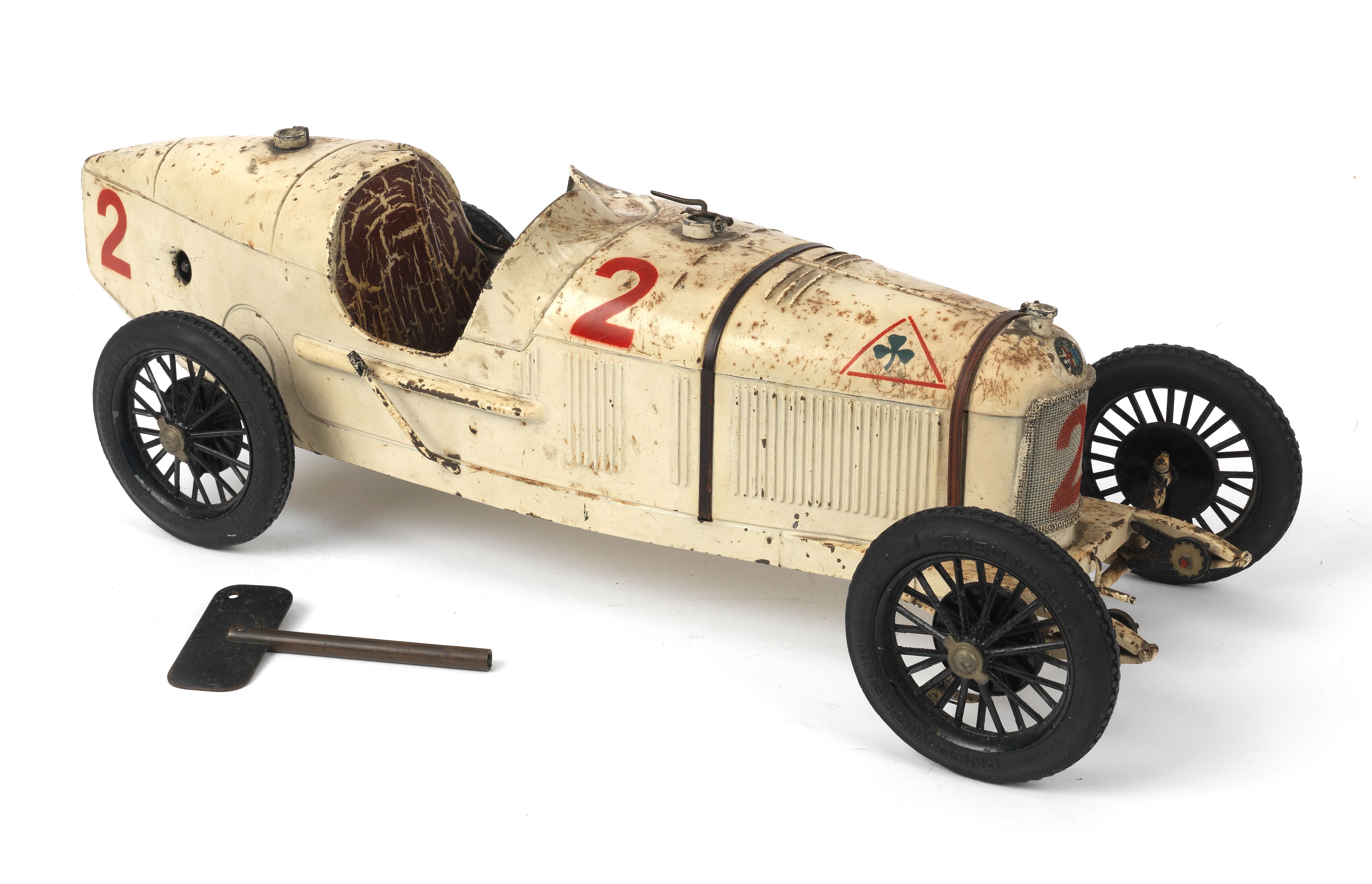 Bonhams Cars : A clockwork tinplate Alfa Romeo P2 toy car by CIJ ...
