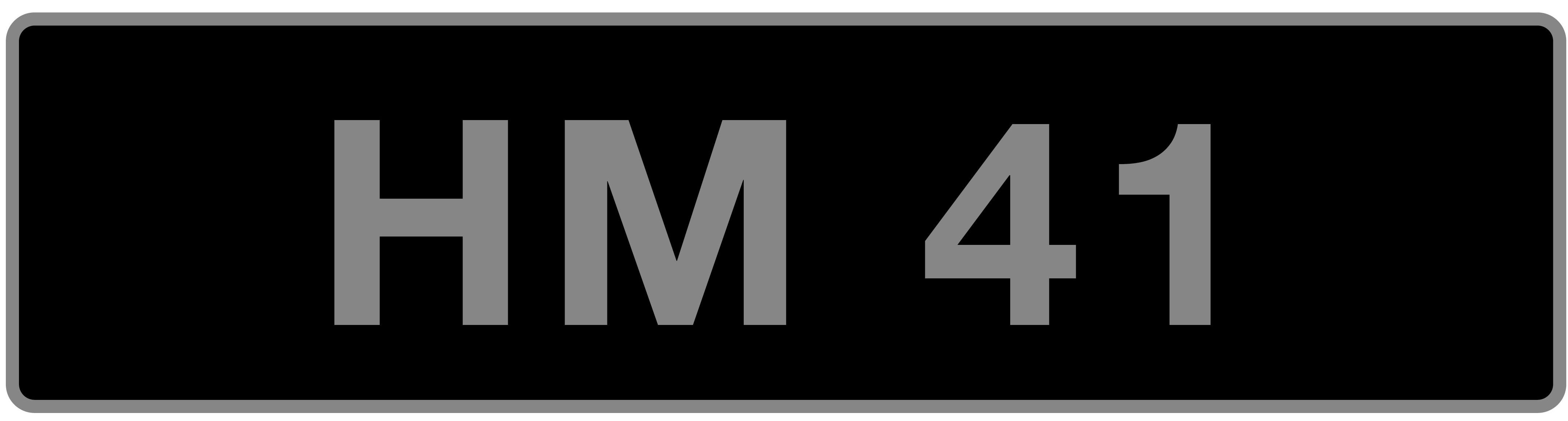 Bonhams Cars : 'HM 41', UK Vehicle Registration Number,