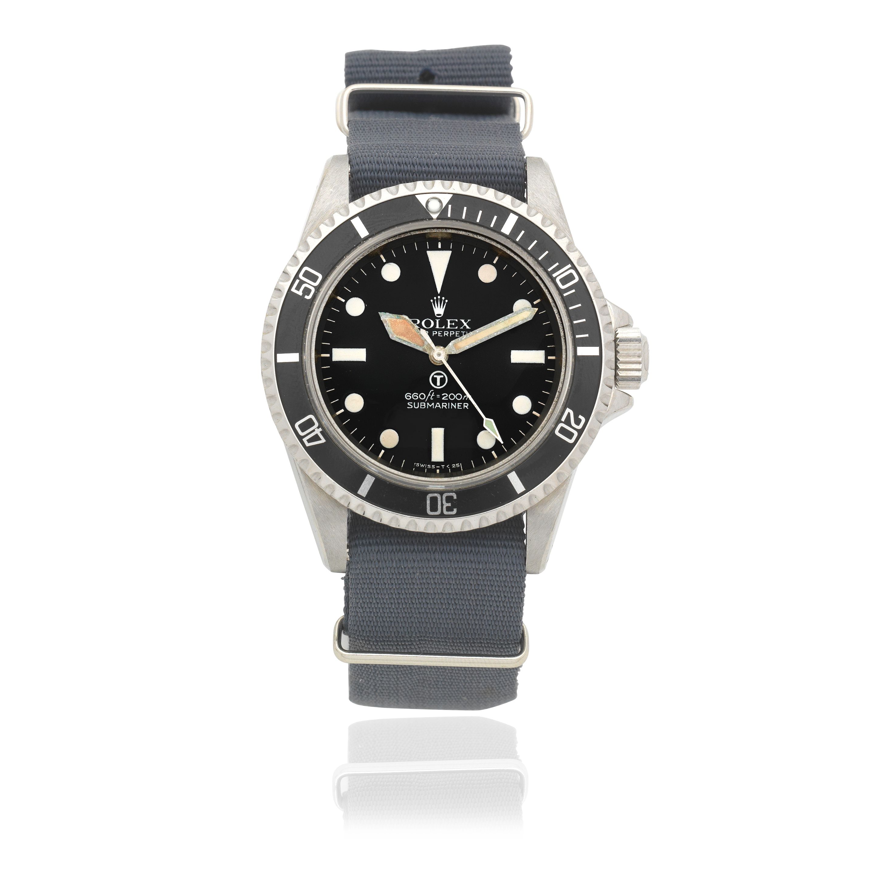 Bonhams : Rolex. A military issue stainless steel automatic wristwatch ...
