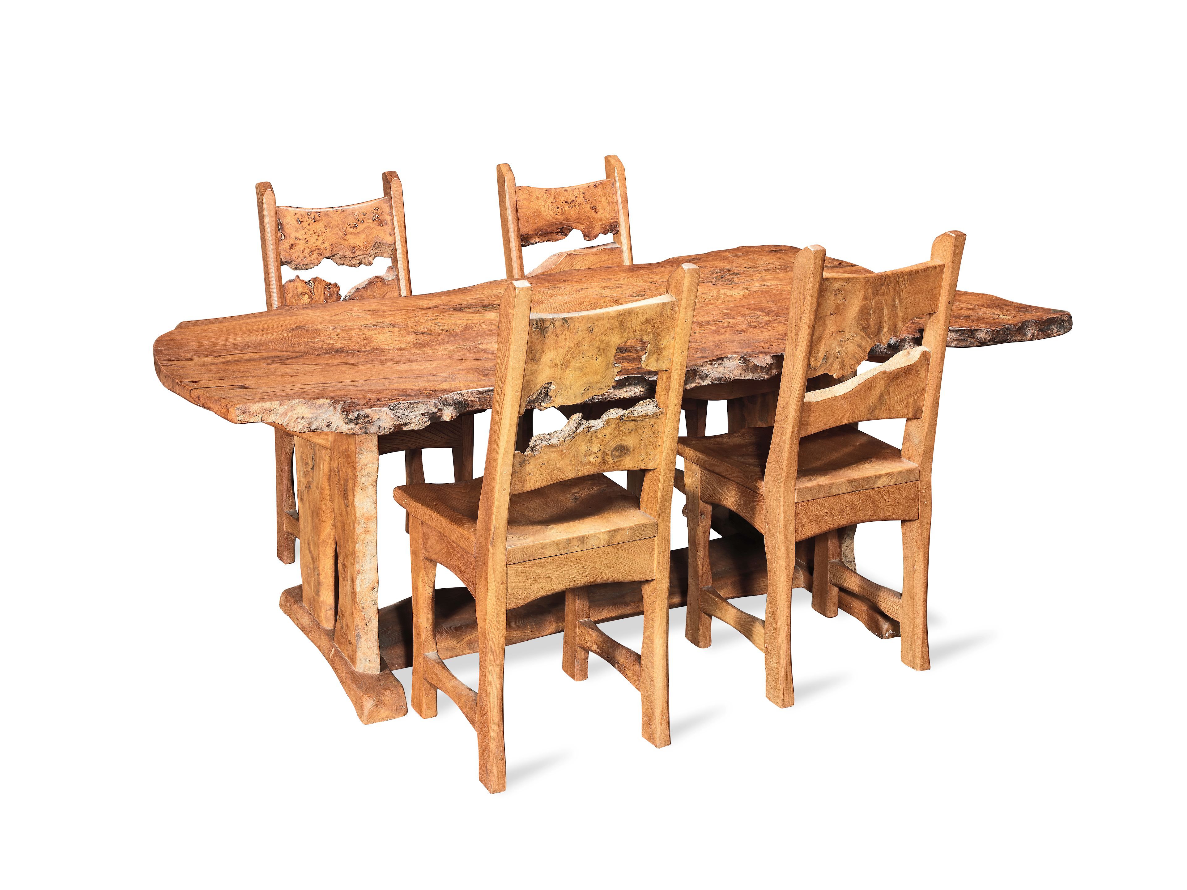 Bonhams : Tim Stead (1952-2000) A burr-elm dining suite (5)