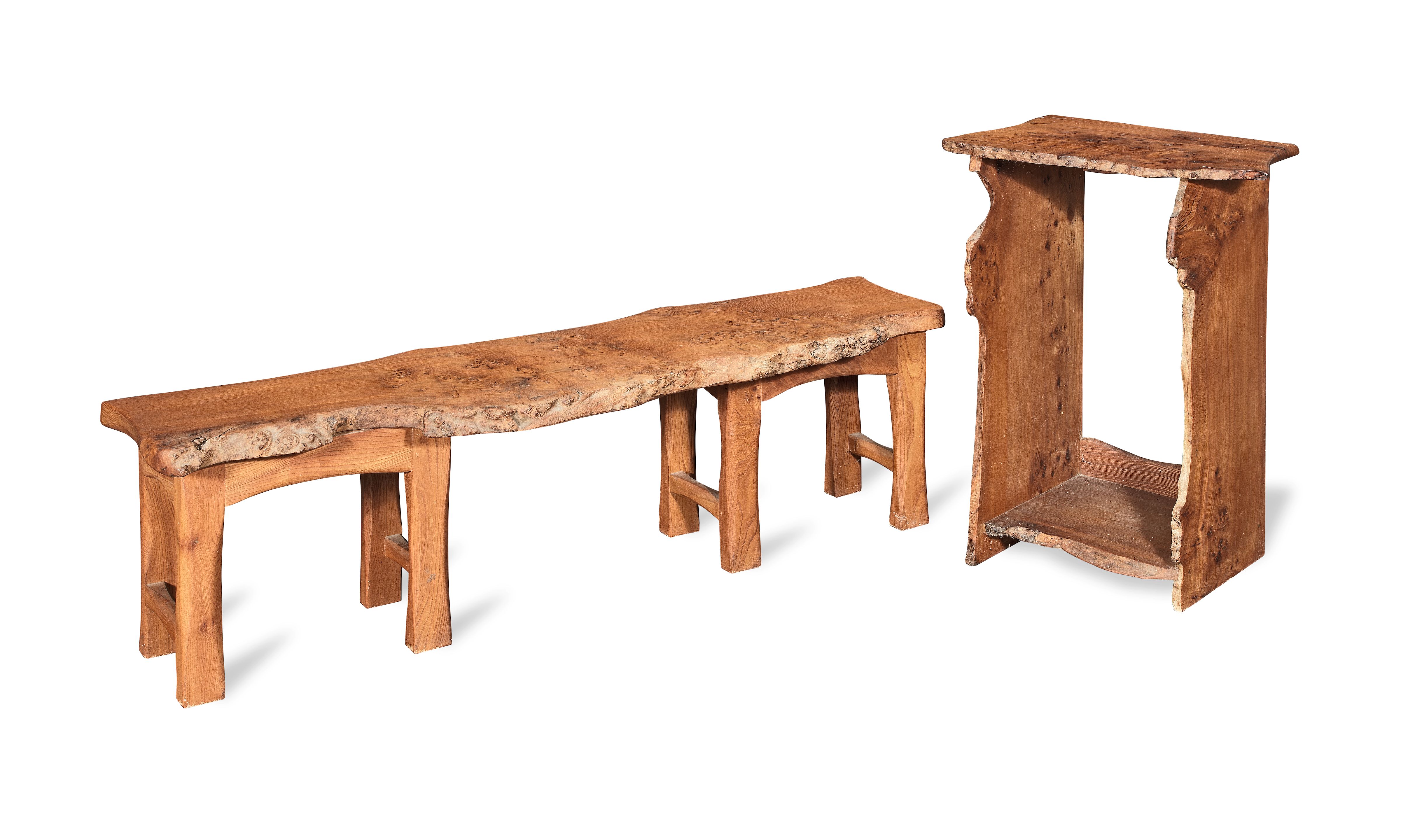 Bonhams : Tim Stead (1952-2000) An elm cabinet and bench (2)