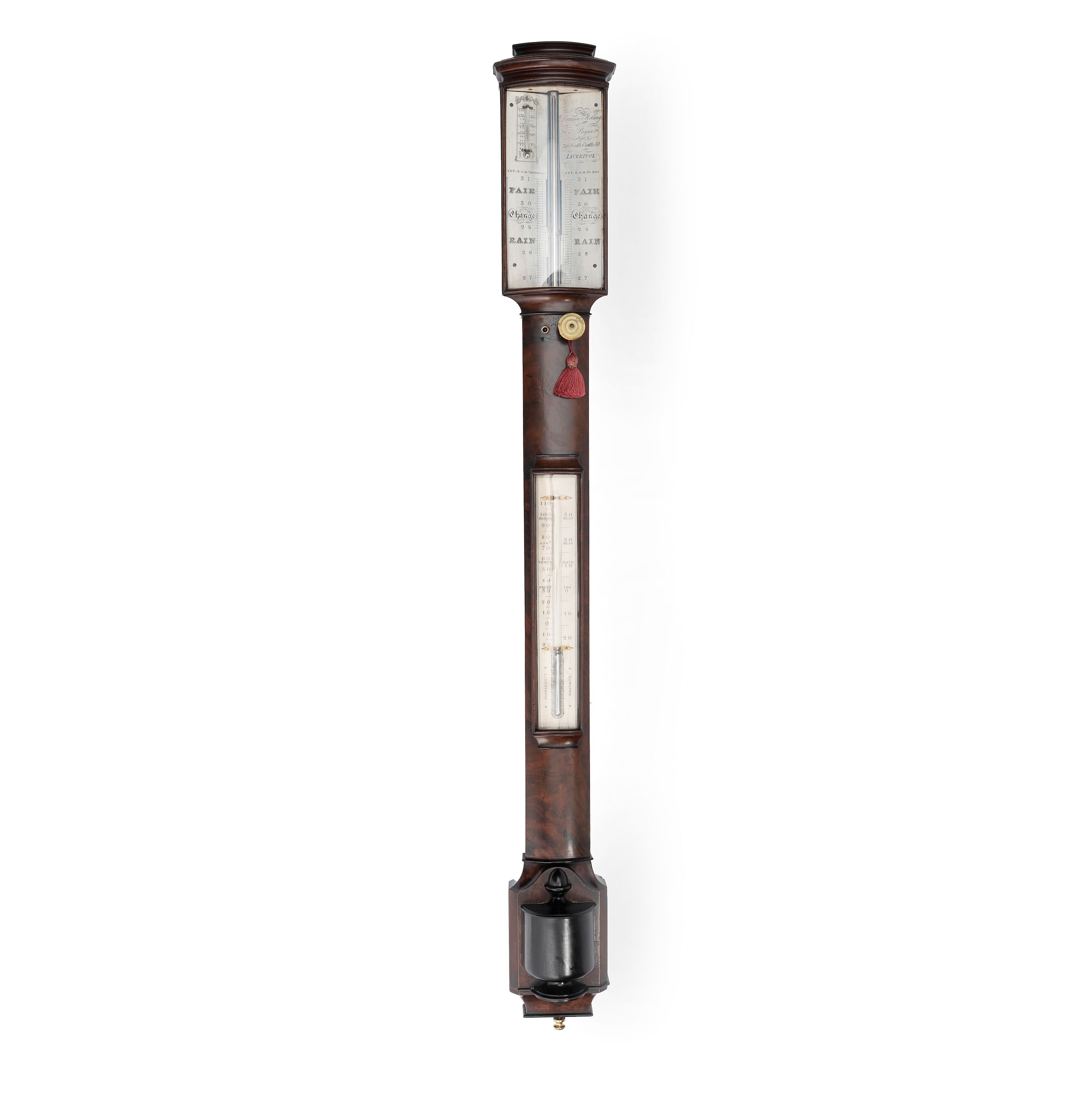 Bonhams : A mid 19th century mahogany stick barometer the dial signed ...
