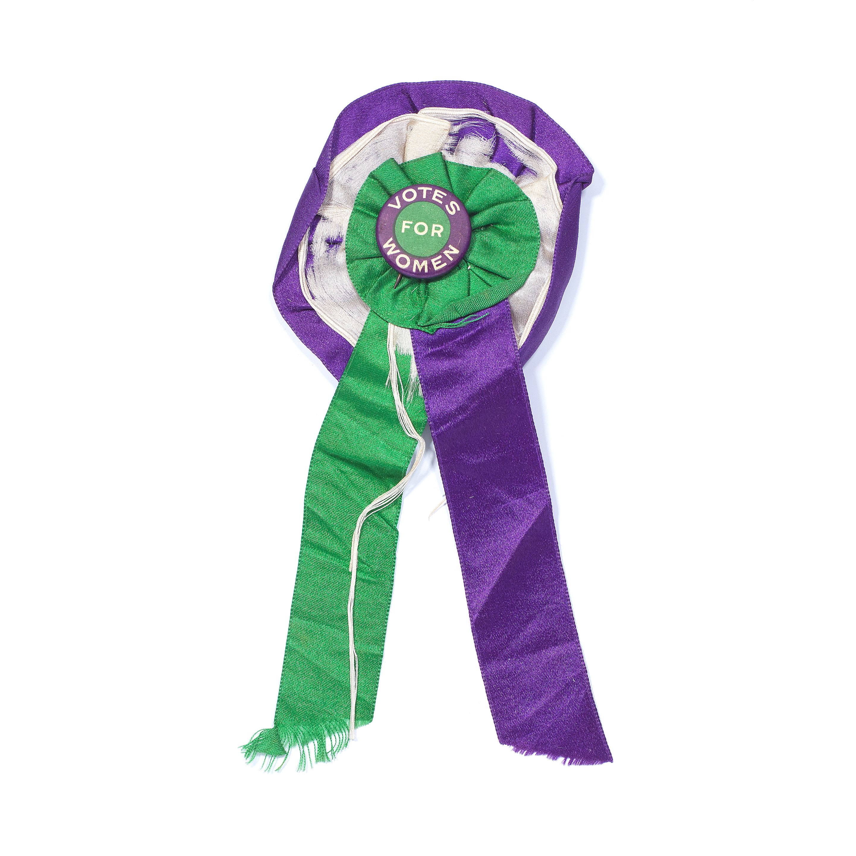 Bonhams : SUFFRAGETTE ROSETTE & BADGE, c.1908