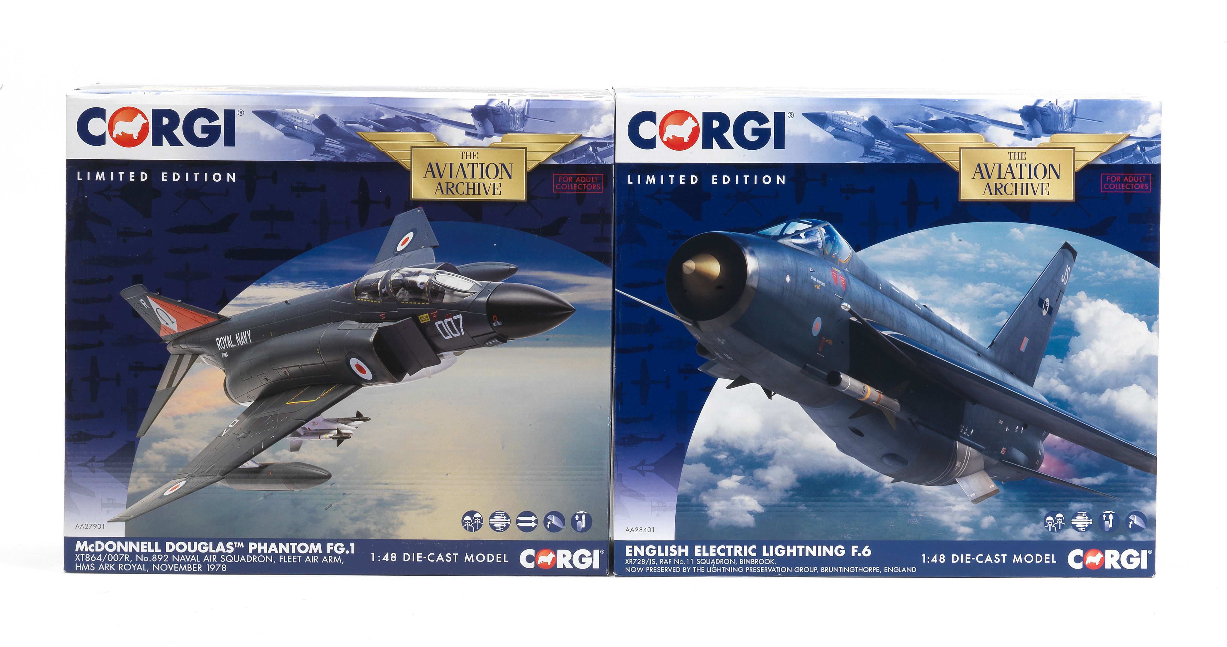 Bonhams Cars : Two boxed 148 scale die-cast metal model jet fighter ...
