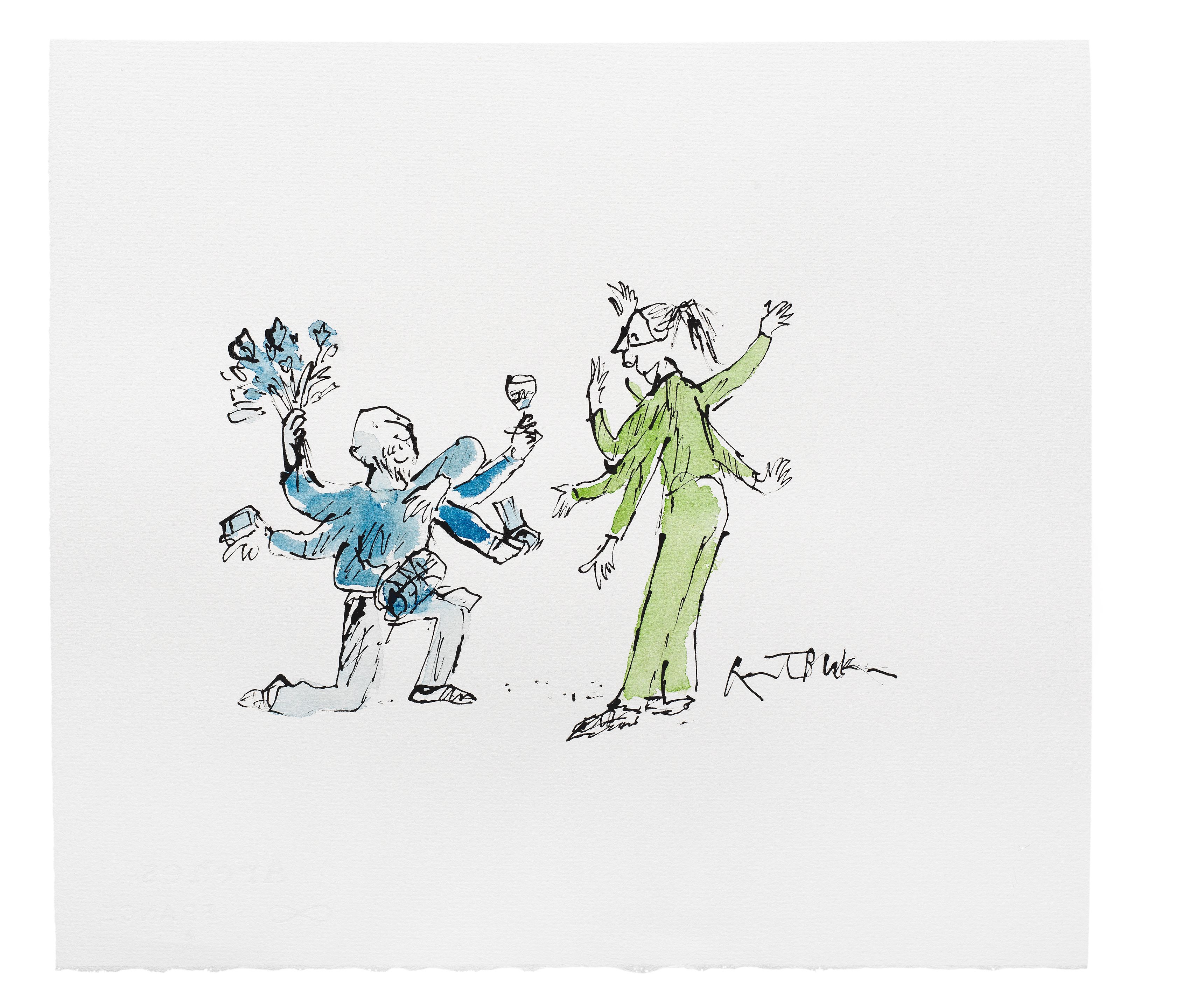 Bonhams : Sir Quentin Blake (British, born 1932) Showered with Gifts ...