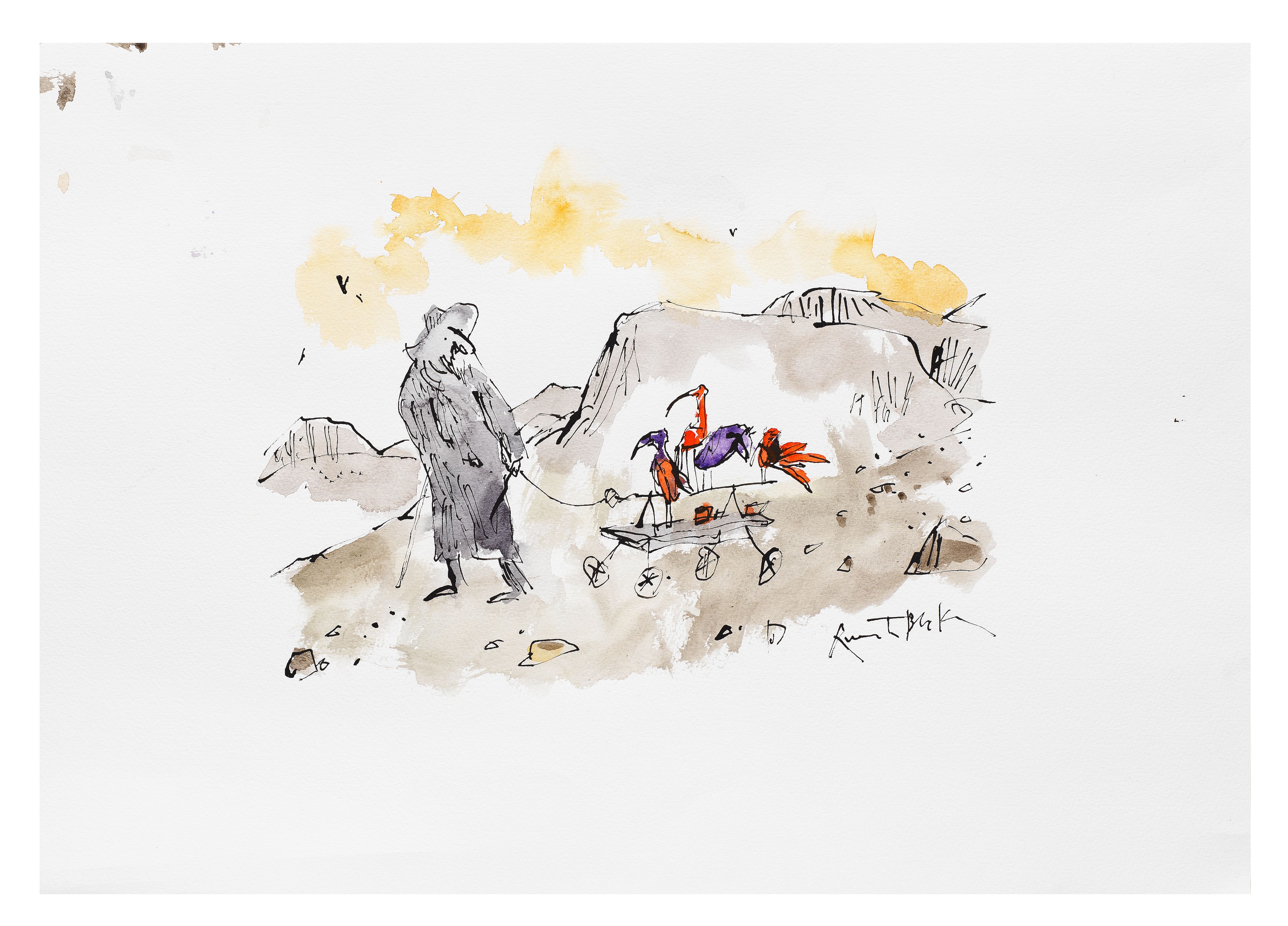 Bonhams : Sir Quentin Blake (British, born 1932) Walking with Birds ...
