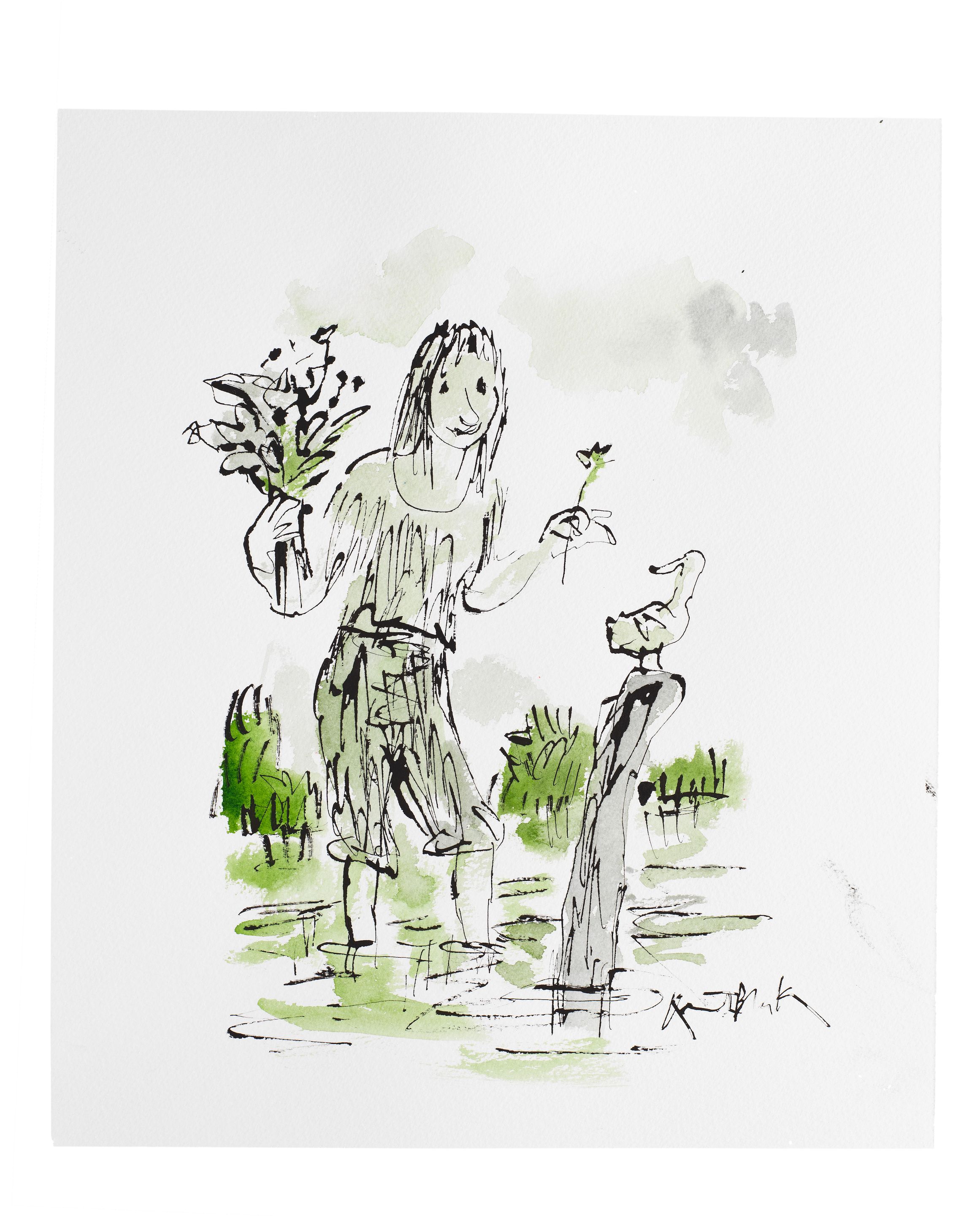 Bonhams : Sir Quentin Blake (British, born 1932) Bouquet and Bird ...