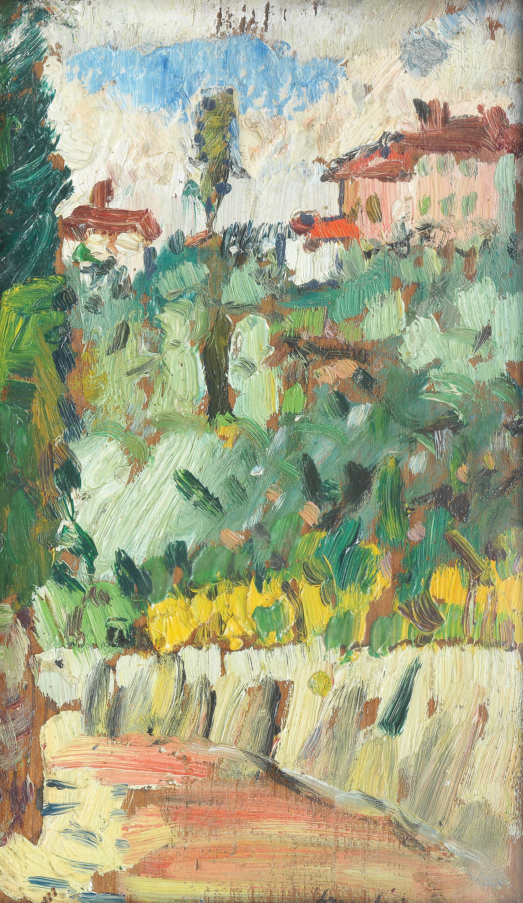 Bonhams : George Leslie Hunter (British, 1877-1931) Path, with Hillside ...
