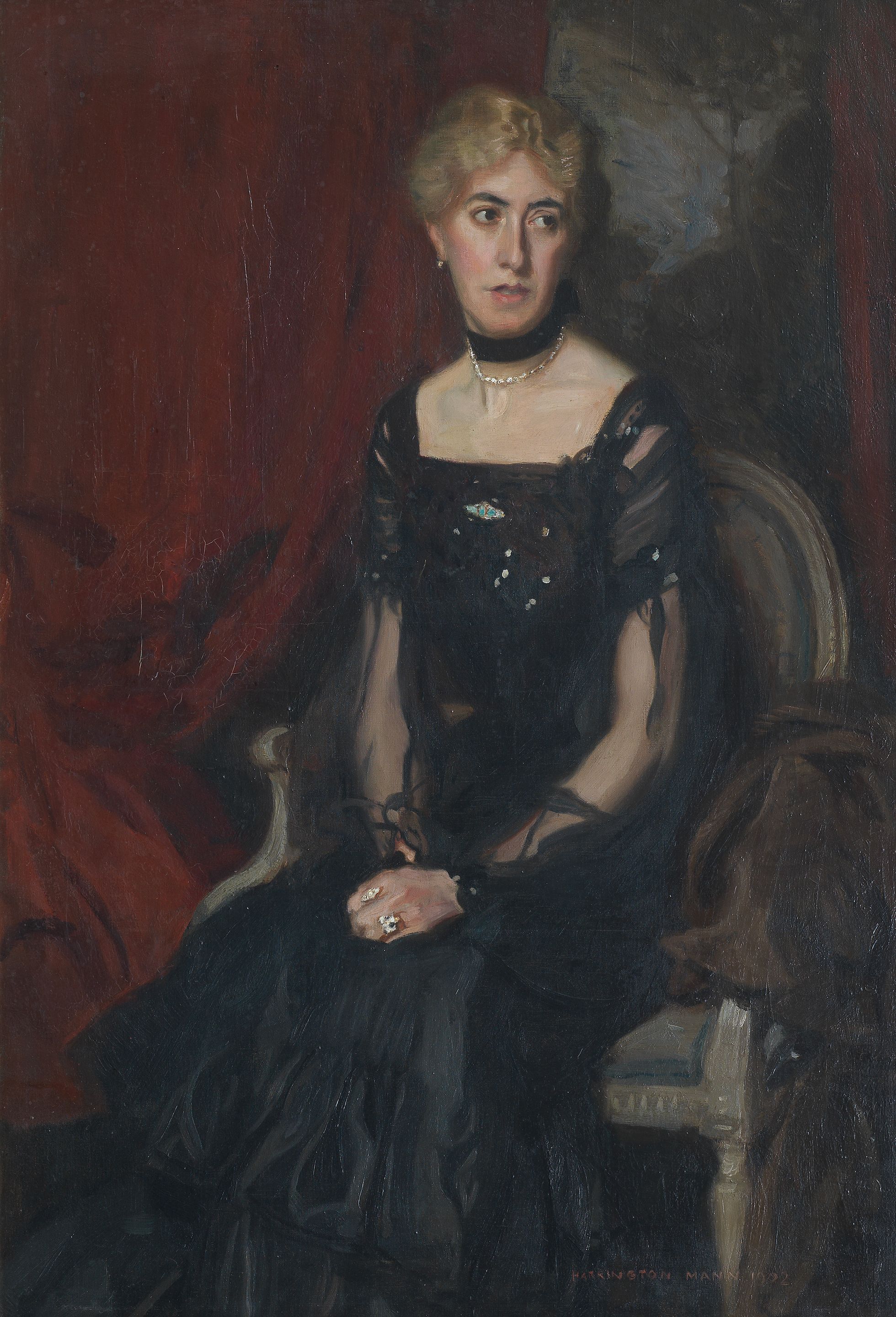Bonhams : Harrington Mann (British, 1864-1937) Portrait of an Elegant Lady