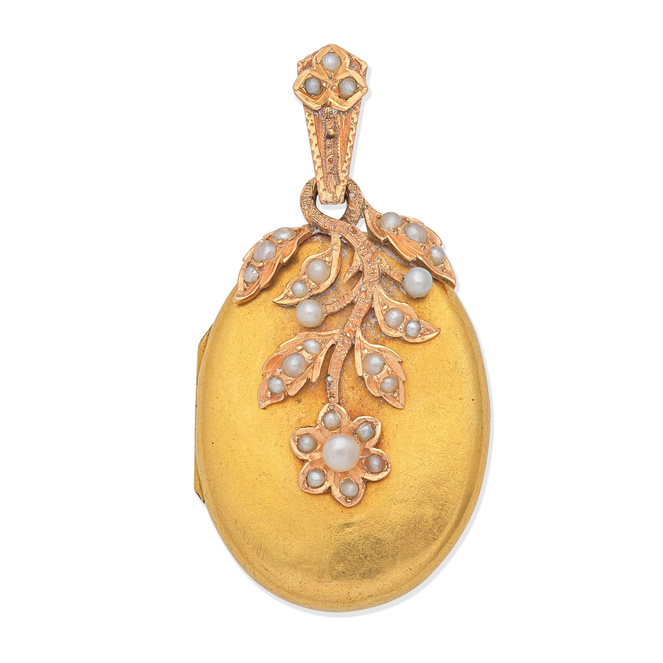Bonhams : SEED PEARL LOCKET,
