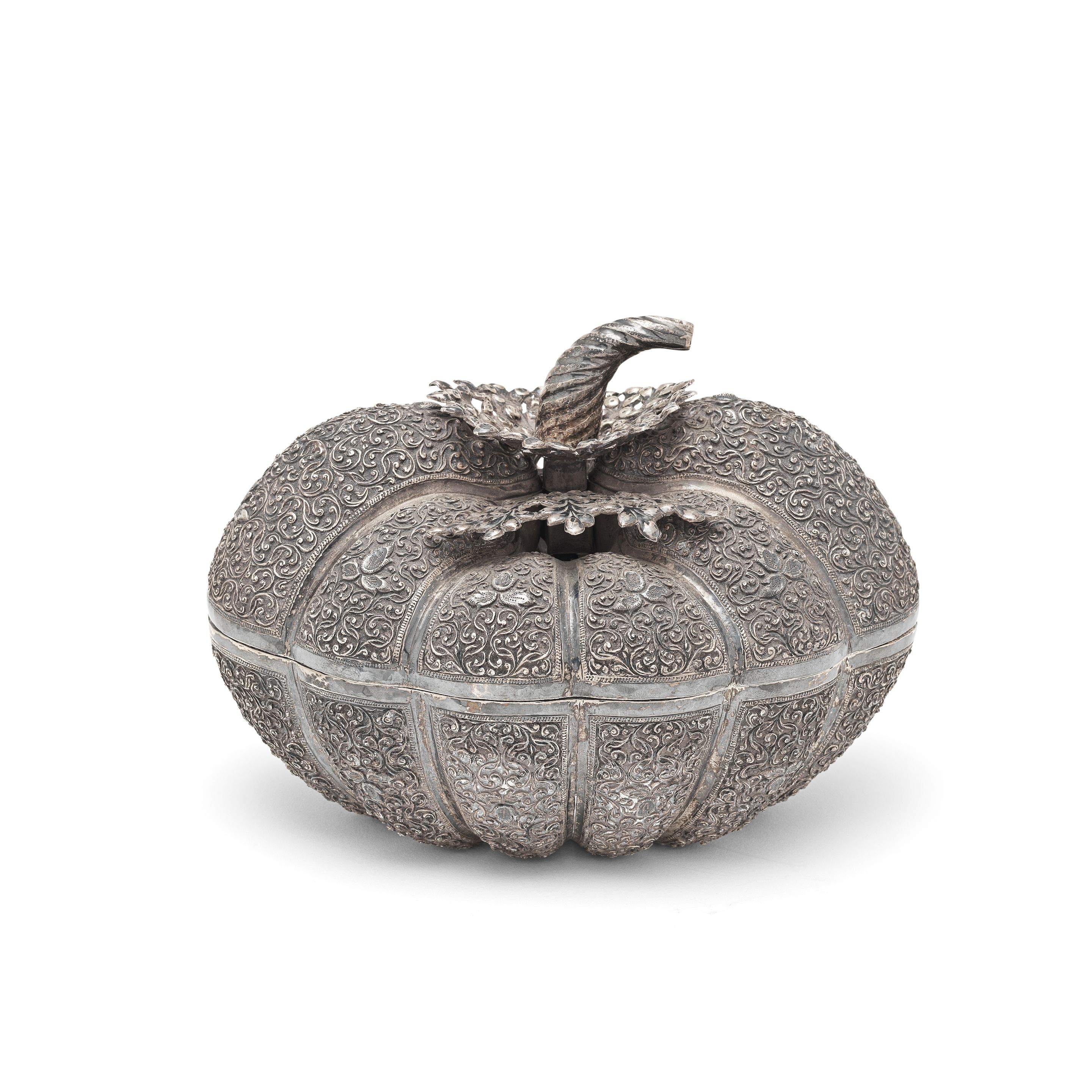 Bonhams : A Burmese silver gourd betel box maker's mark 'two tusked ...
