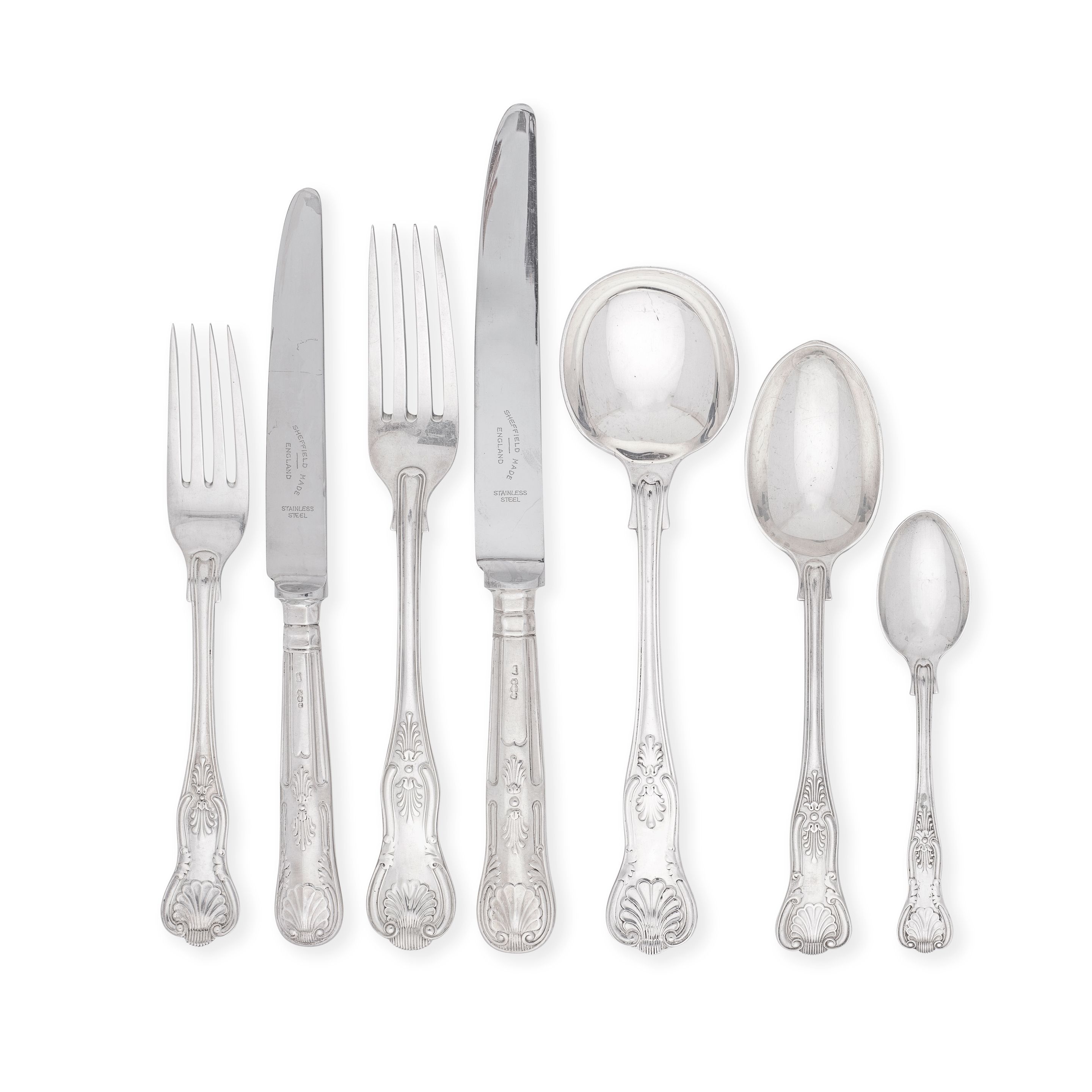 Bonhams : A collected silver Kings' pattern flatware service various ...