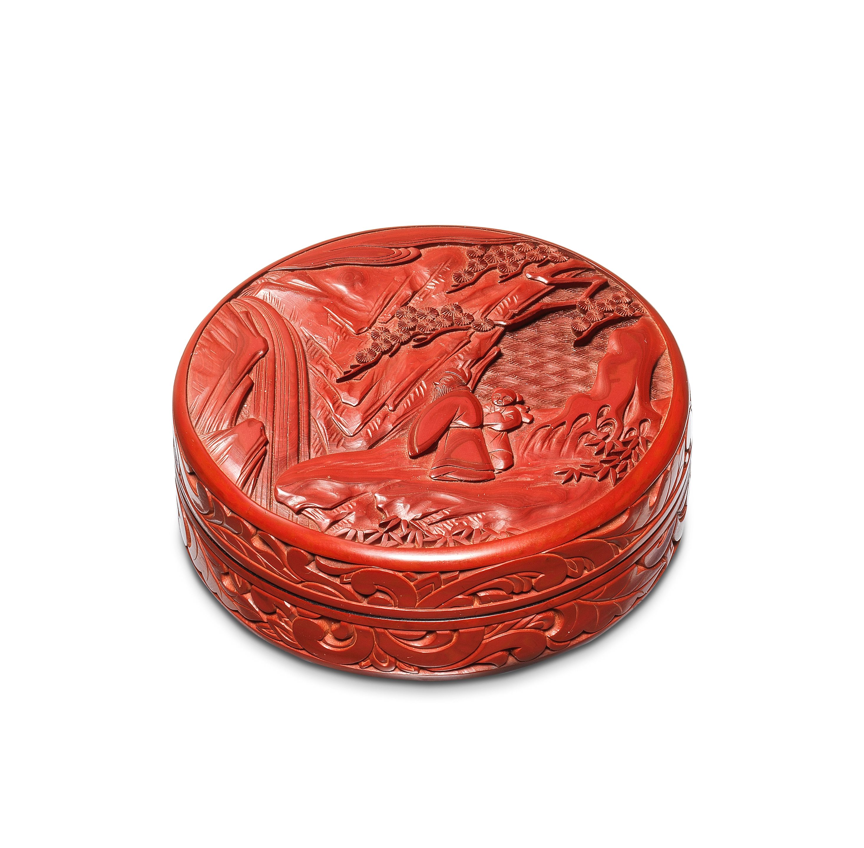 Bonhams : TSUISHU YOZEI XX (1880-1952) A Finely Carved Red-Lacquer ...