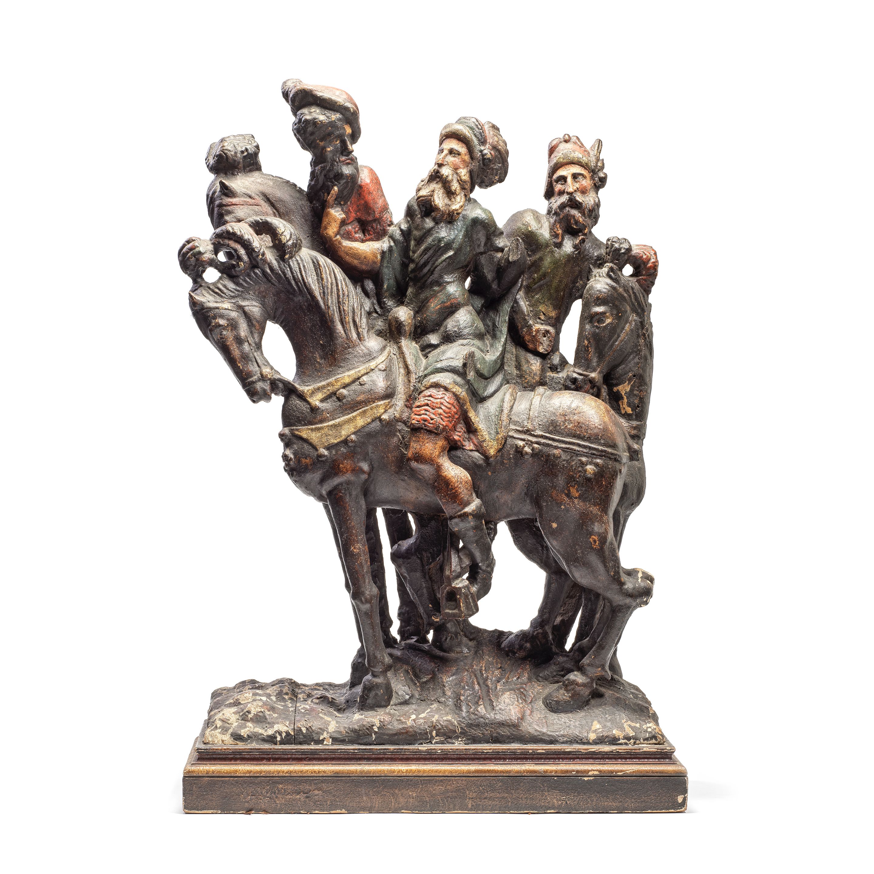 Bonhams : A late 15th century carved and polychromed wood figural ...