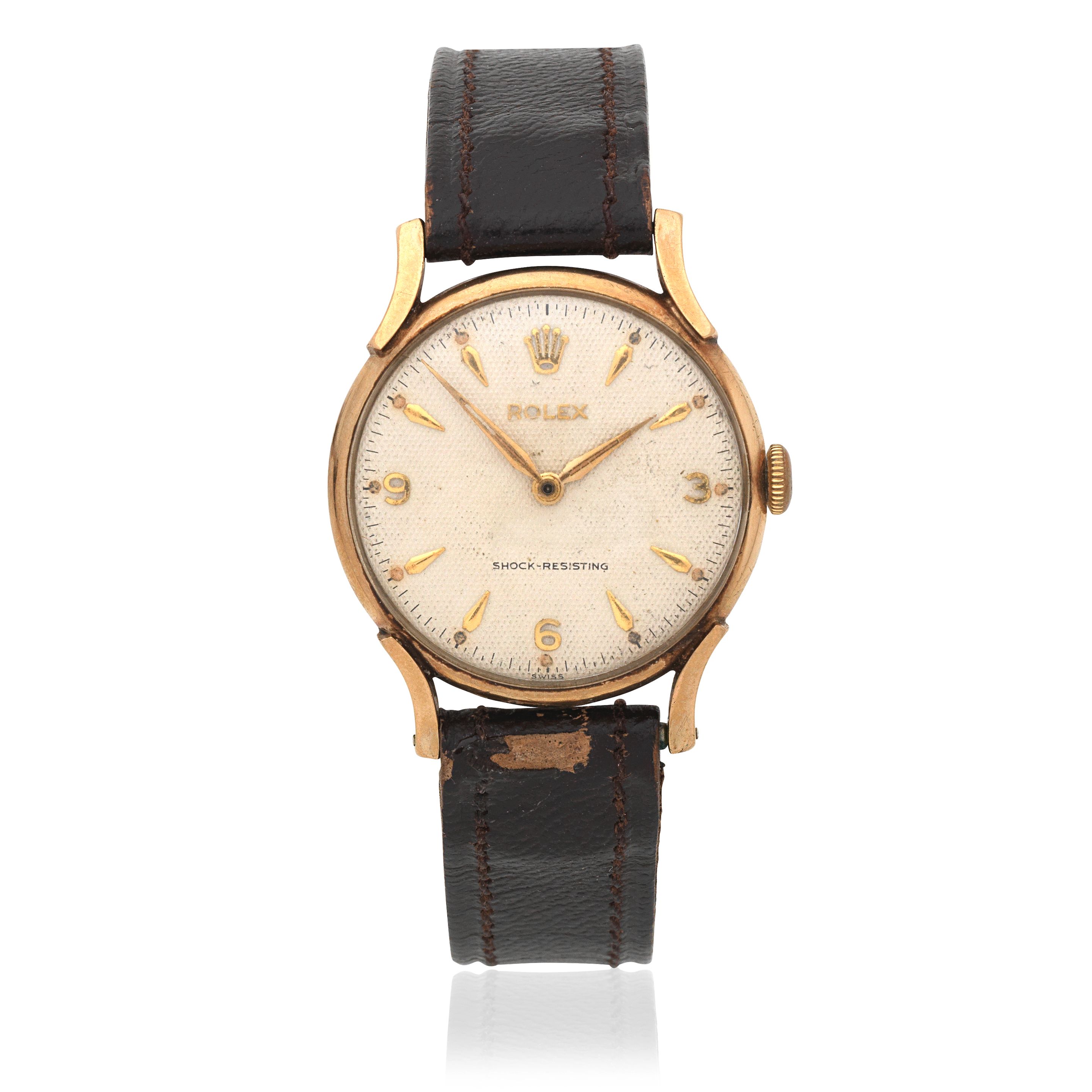 Bonhams : Rolex. A 9K gold manual wind wristwatch Ref 12857, Birmingham ...