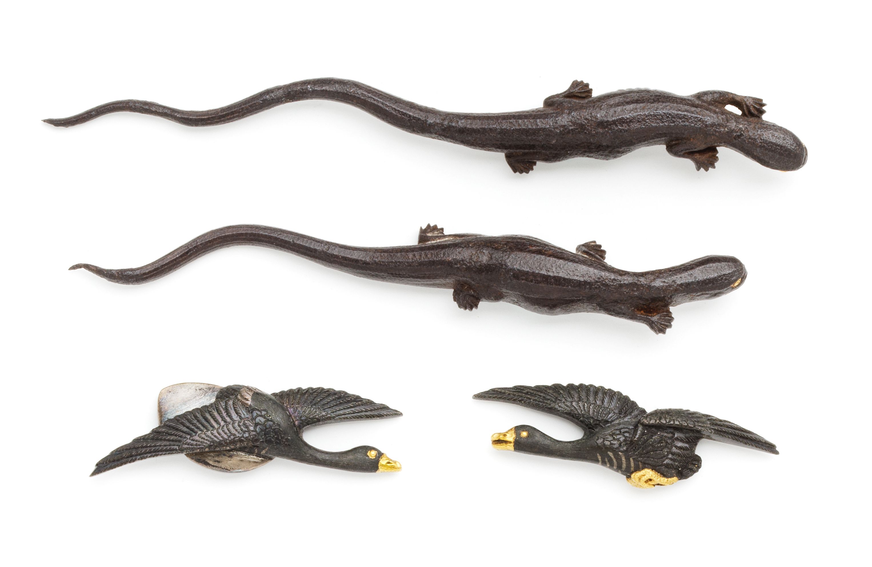 Bonhams : TWO SETS OF MENUKI (HILT FITTINGS) Edo period (1615-1868 ...