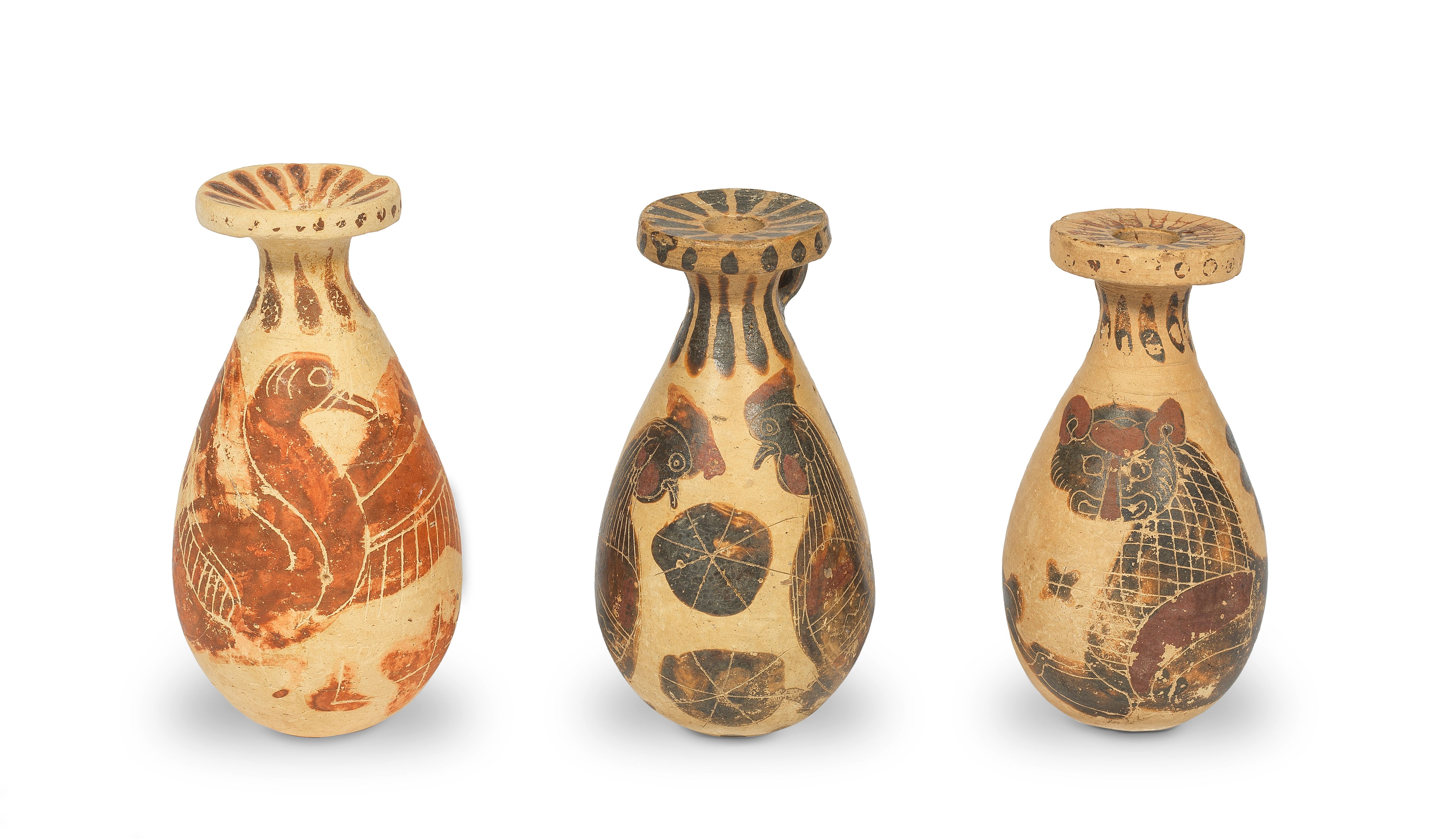Bonhams : Three Corinthian pottery alabastra