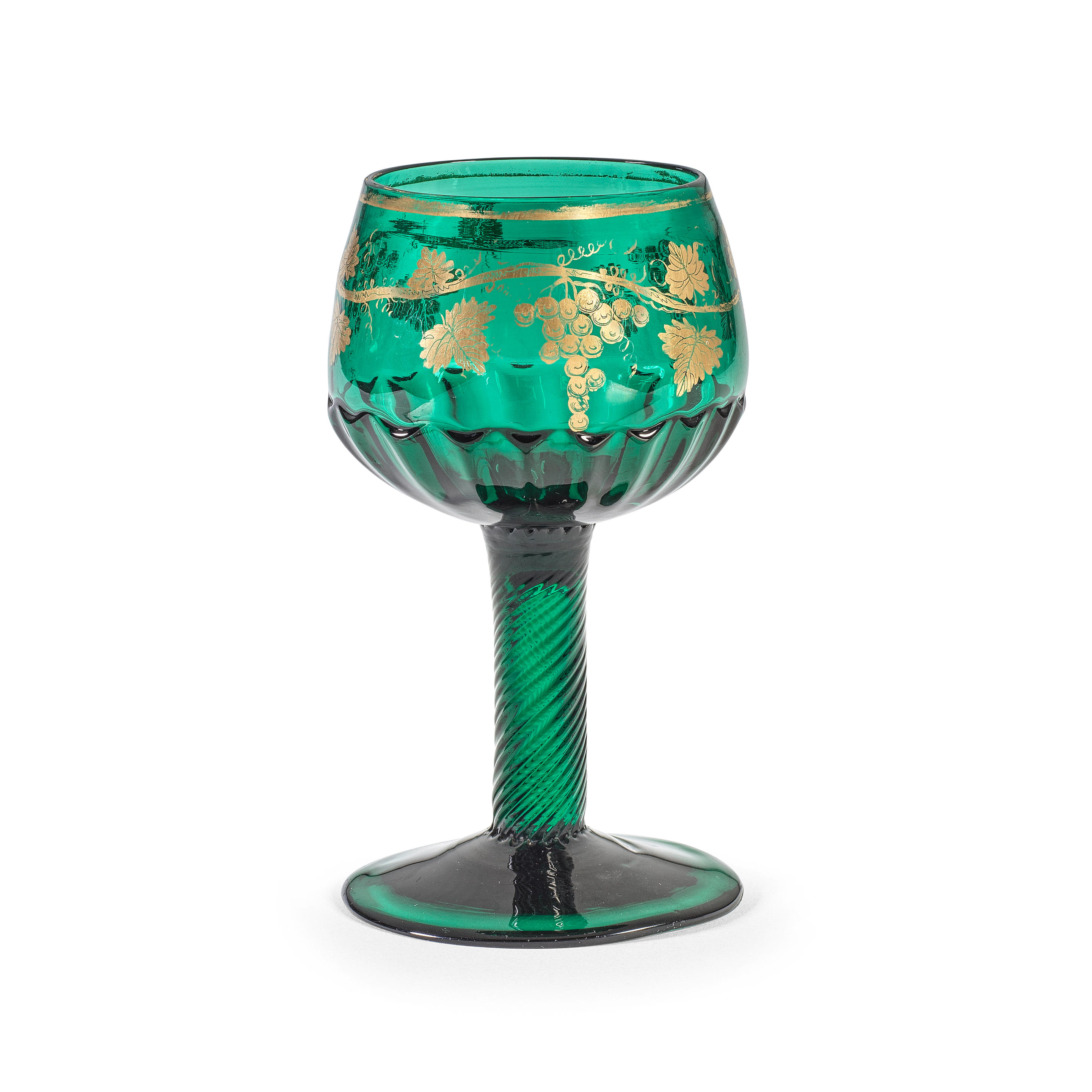 Bonhams A Very Rare Gilded Emerald Green Tinted Incised Twist