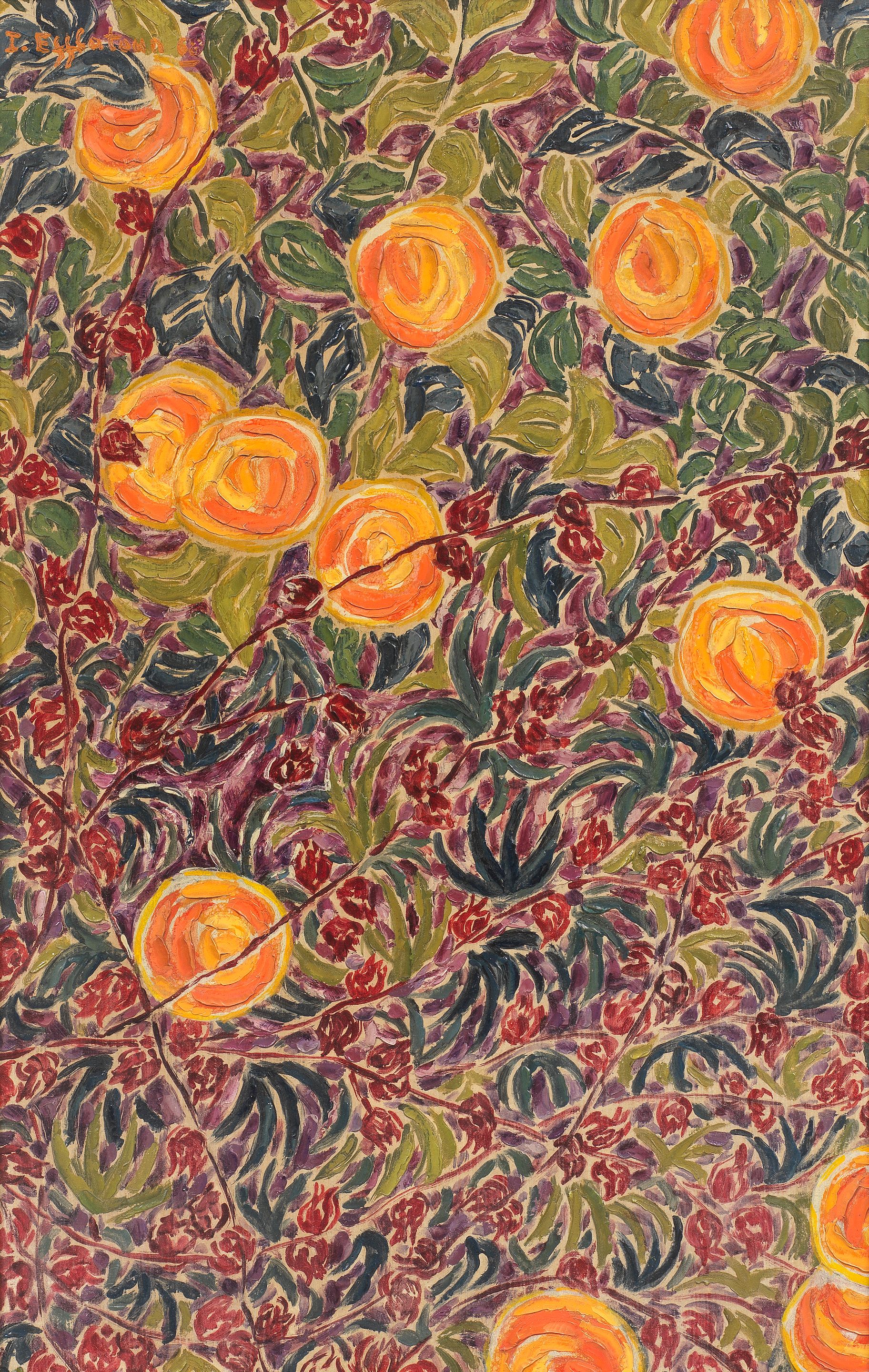 Bonhams : Inji Efflatoun (Egypt, 1924-1989) Hibiscus Flowers
