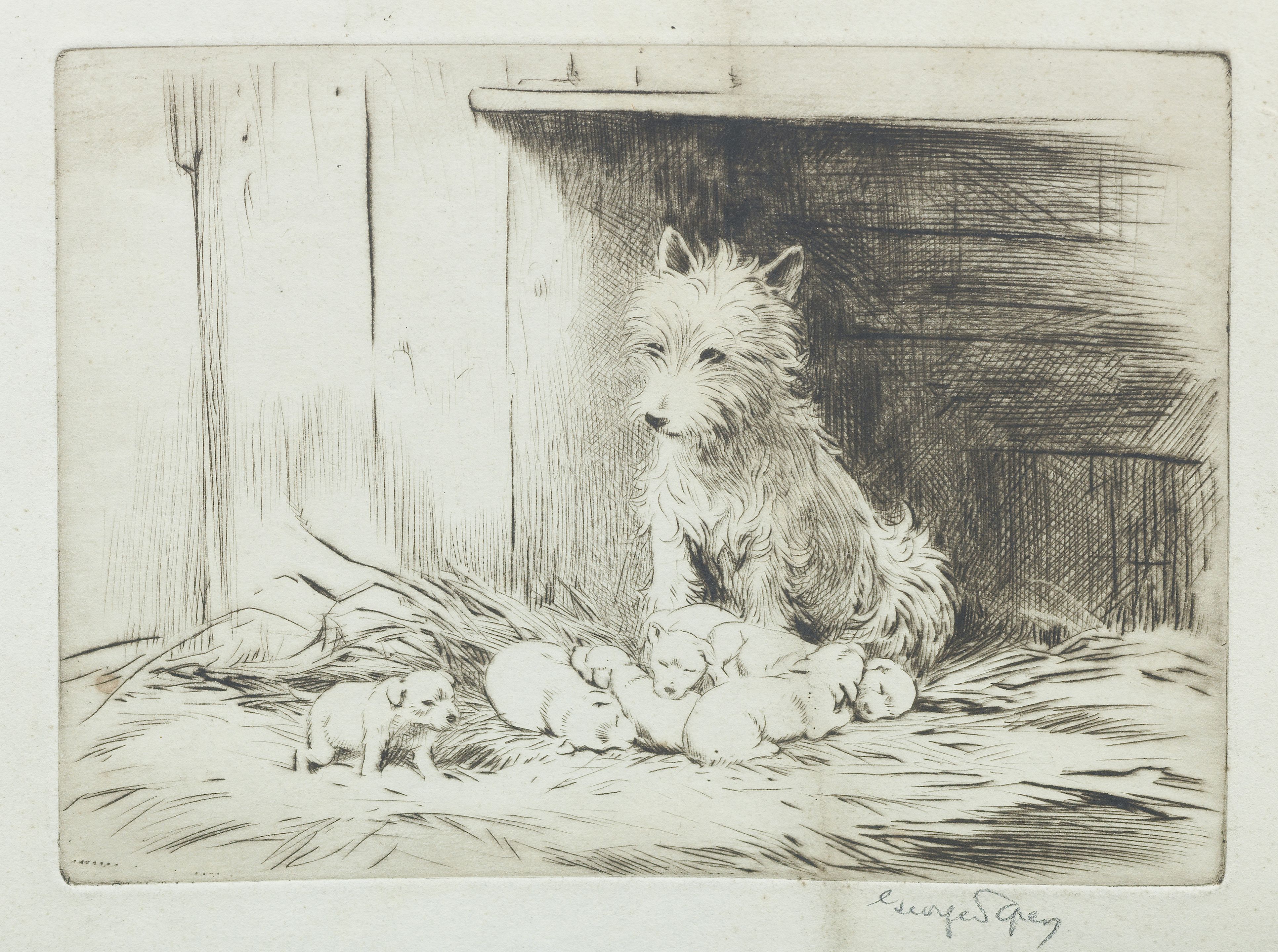 Bonhams : George Soper RE (British, 1870-1942) Sealyhams (unframed)