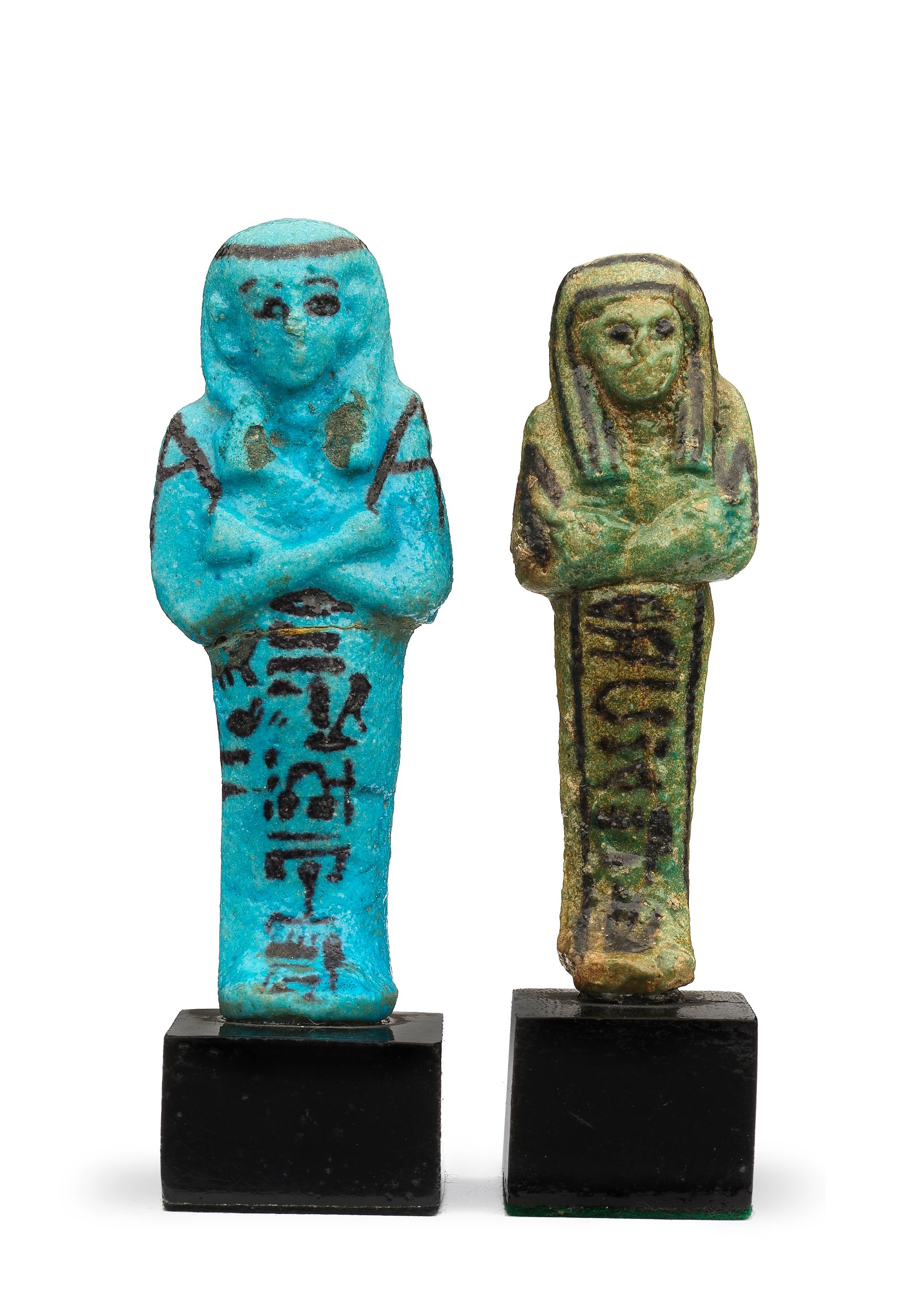 Bonhams : An Egyptian blue glazed faience shabti for the overseer () of ...
