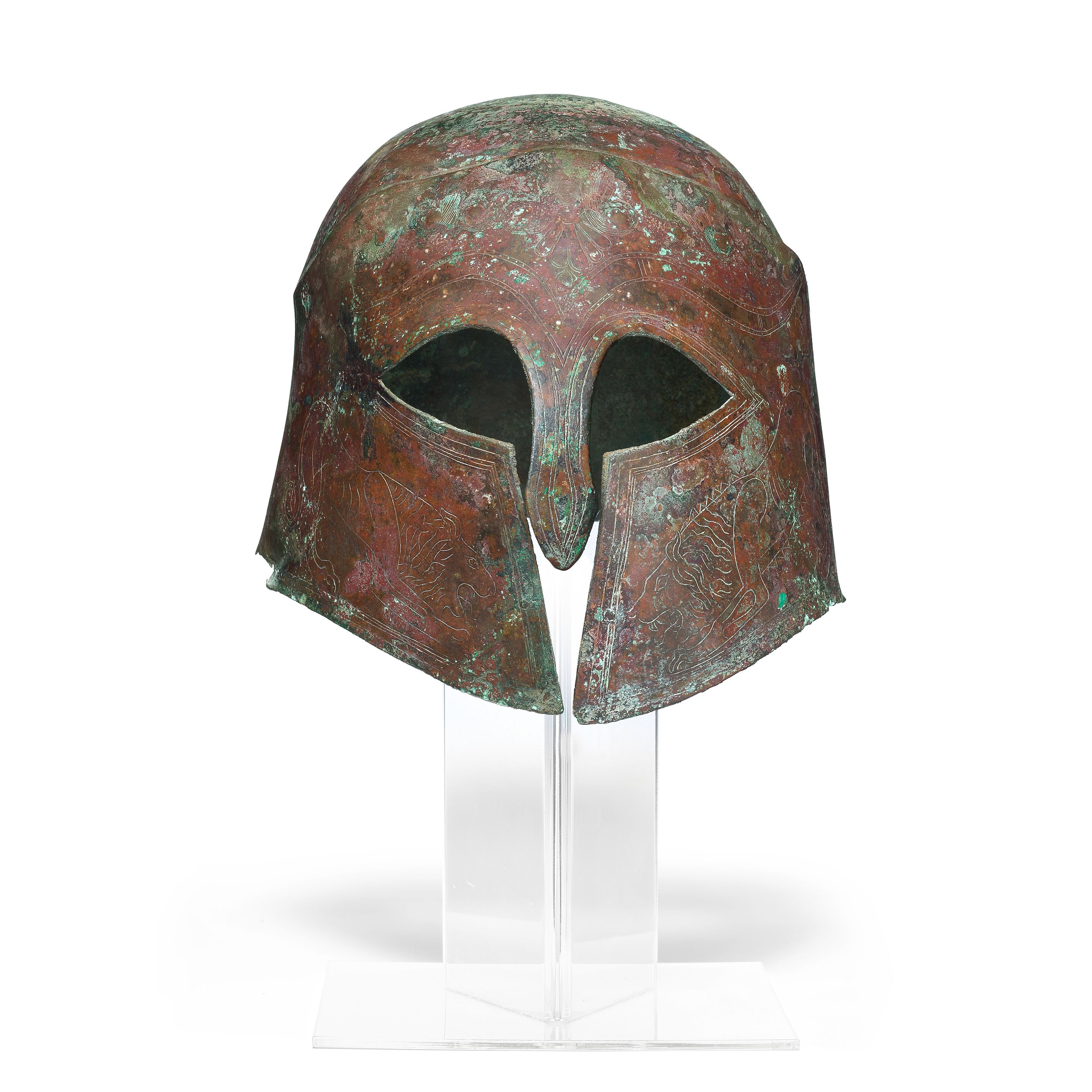 Bonhams : A Greek bronze Pseudo-Corinthian helmet
