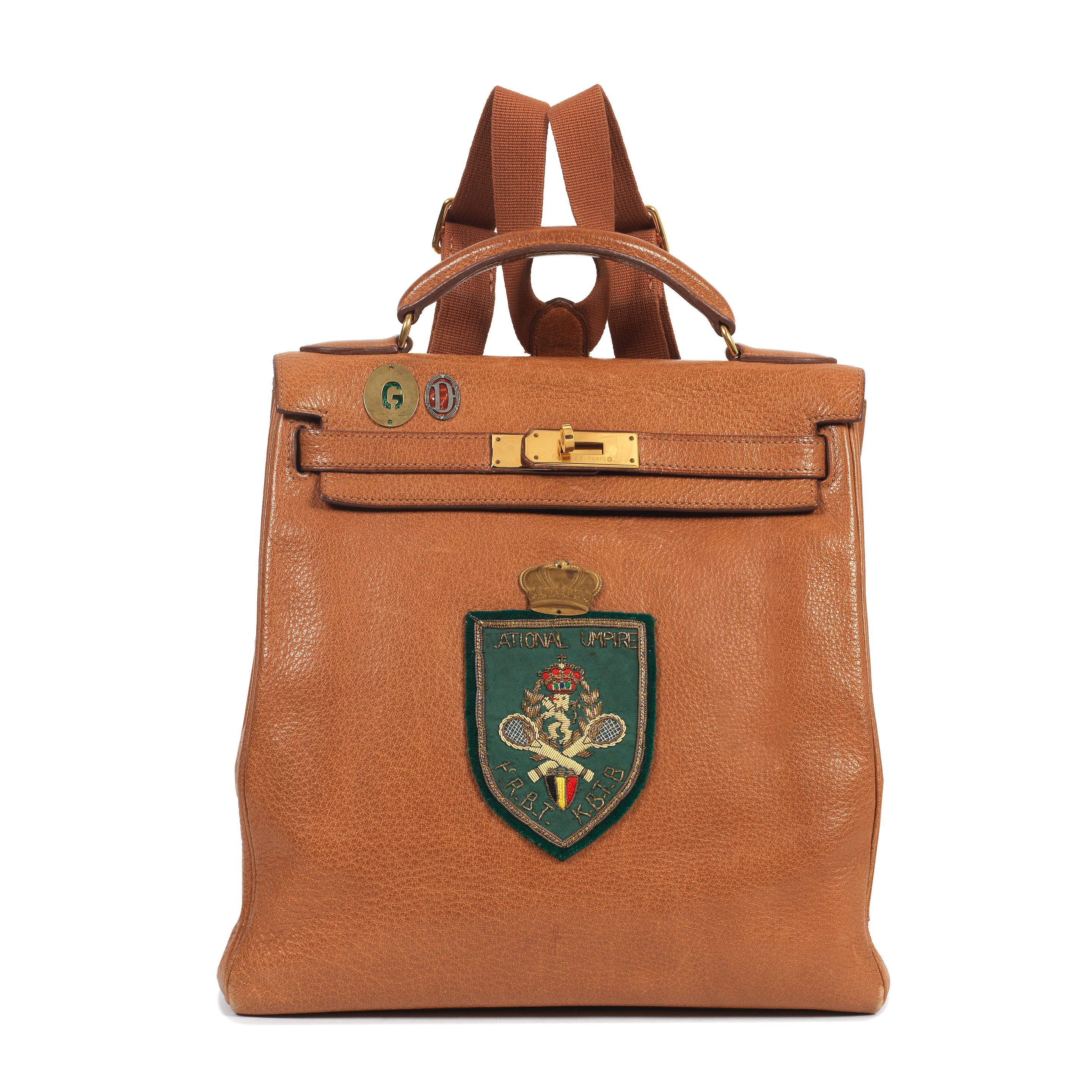 Bonhams : Hermès and Dylan Ryu a Customised Gold Kelly Ado Backpack 2000 and later decoration ...