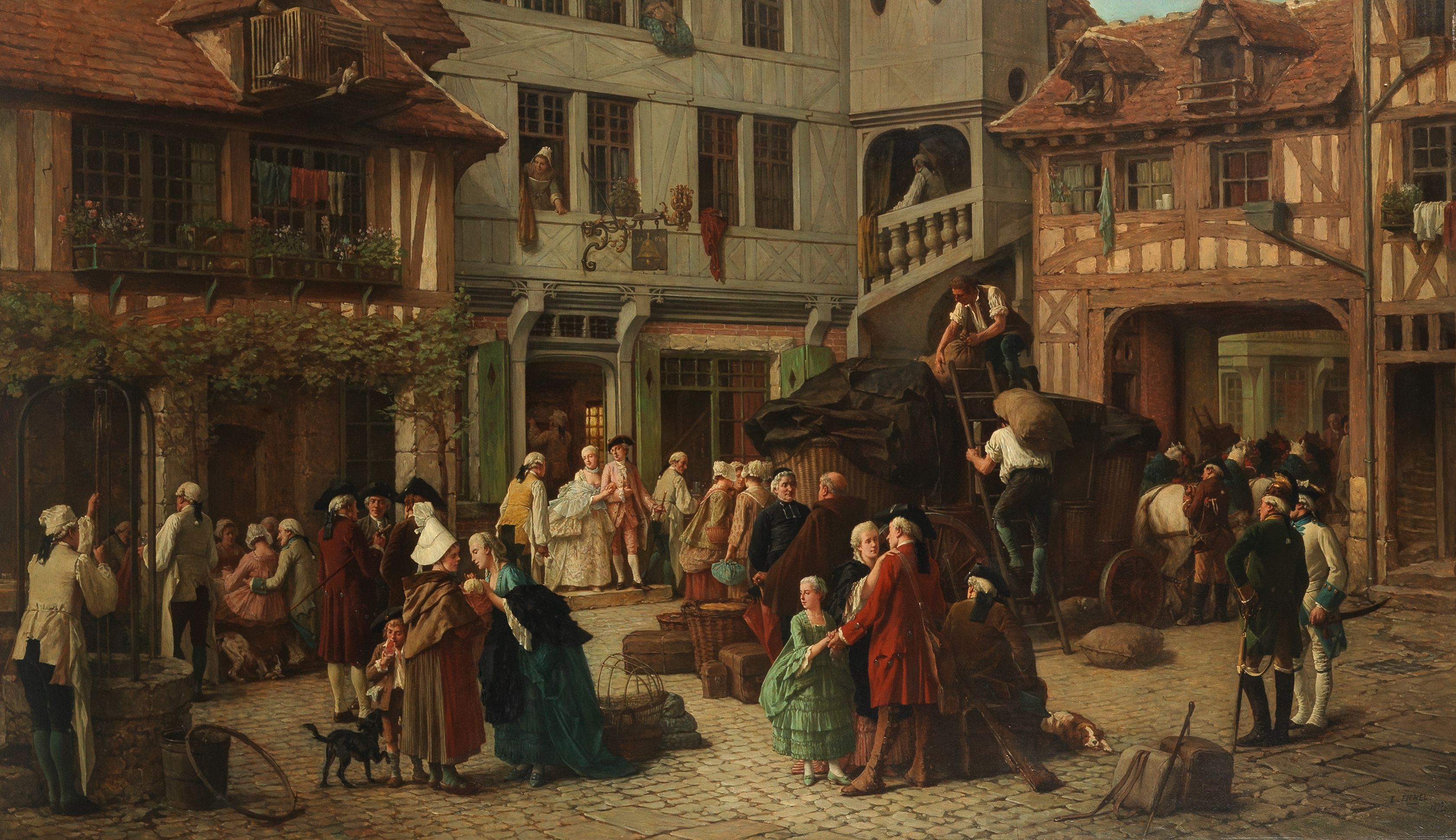 Bonhams : Benjamin Eugène Fichel (French, 1826-1895) 'The courtyard of ...