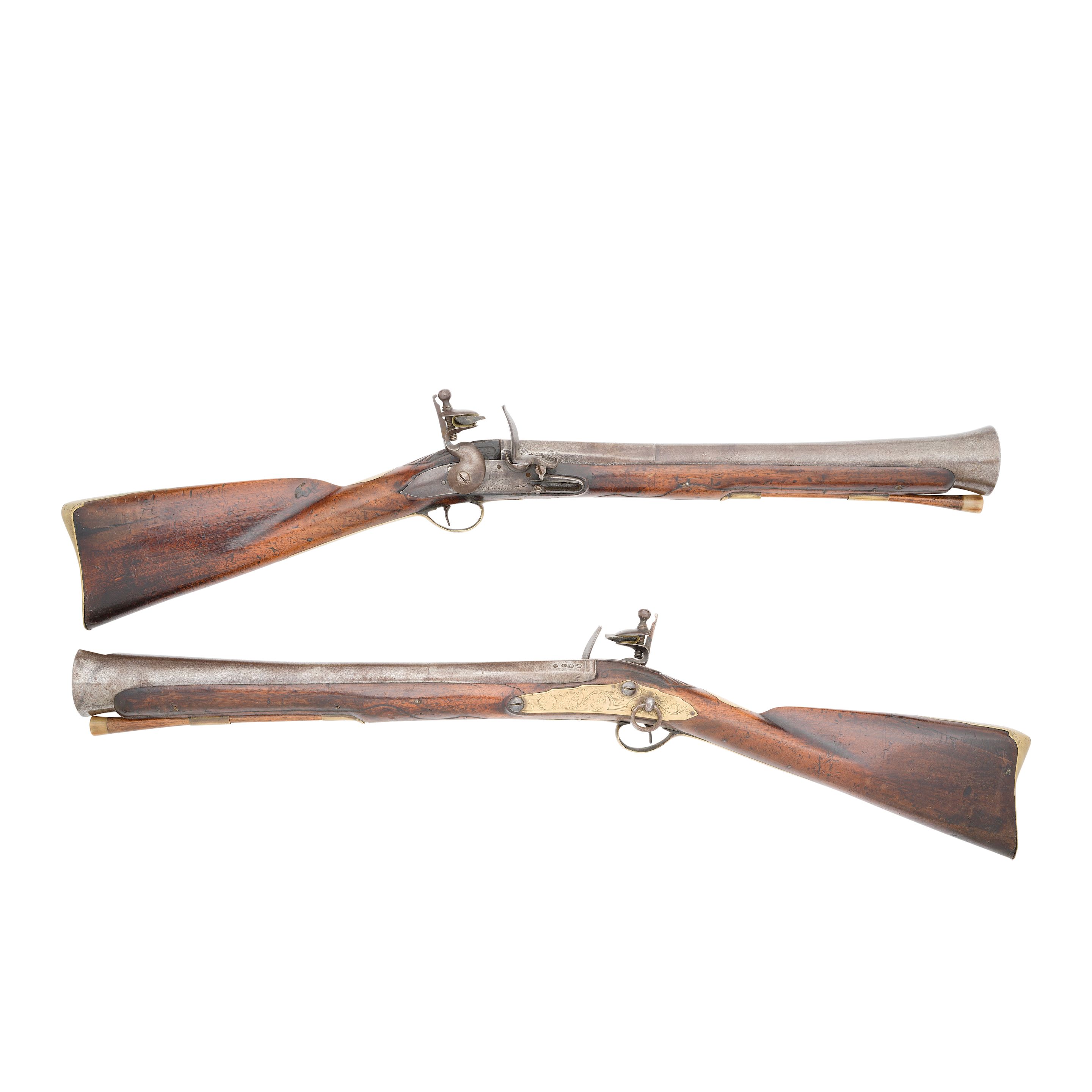 Bonhams : A Rare Pair Of Brass-Mounted Flintlock Blunderbusses